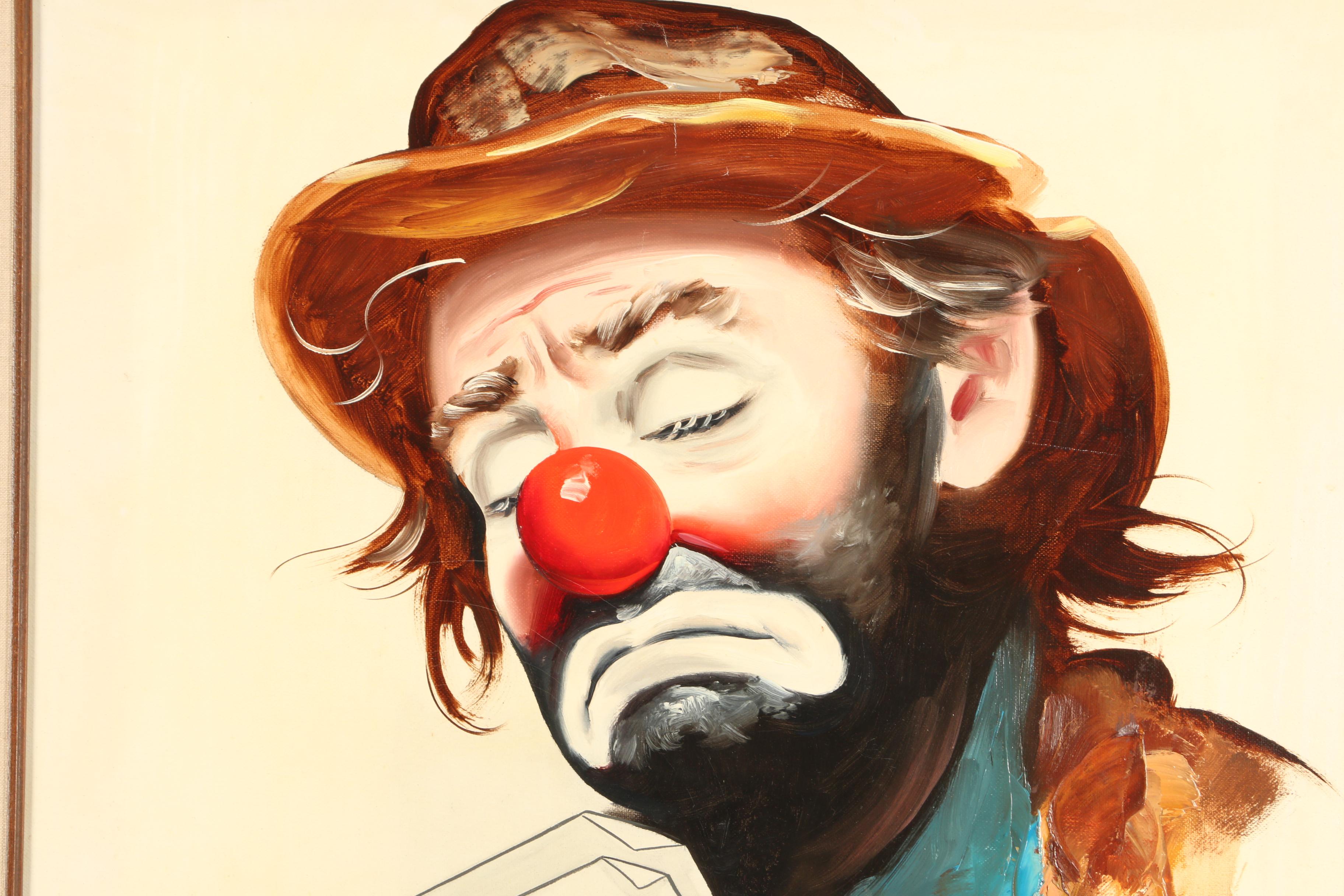 Donald Rust 1983 Limited Edition Oil Painting Clown Portrait | EBTH