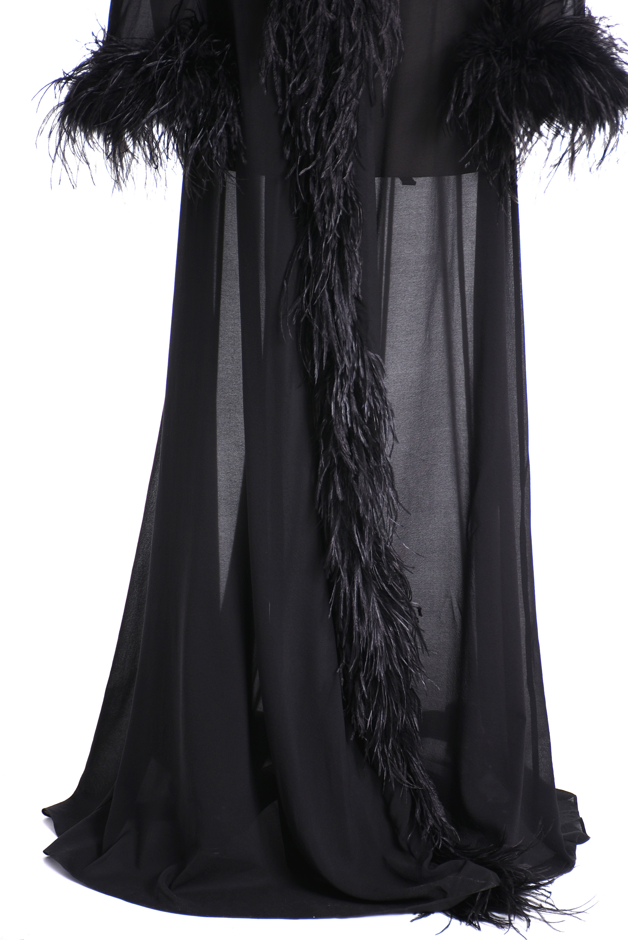 Agent Provocateur Black Silk and Ostrich Feather Peignoir Dressing Gown ...