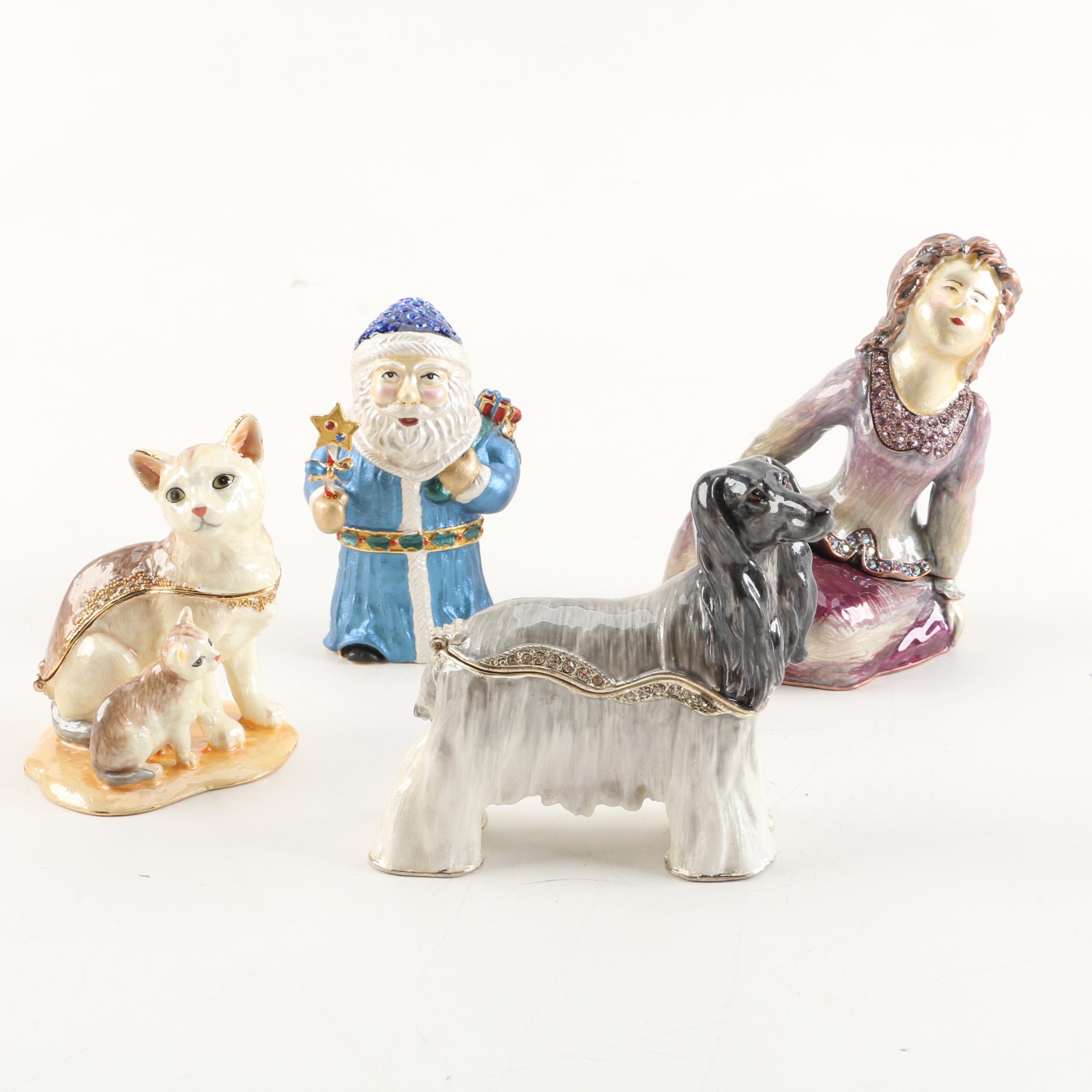Rucinni Enamel Trinket Boxes with Swarovski Crystal Accents | EBTH