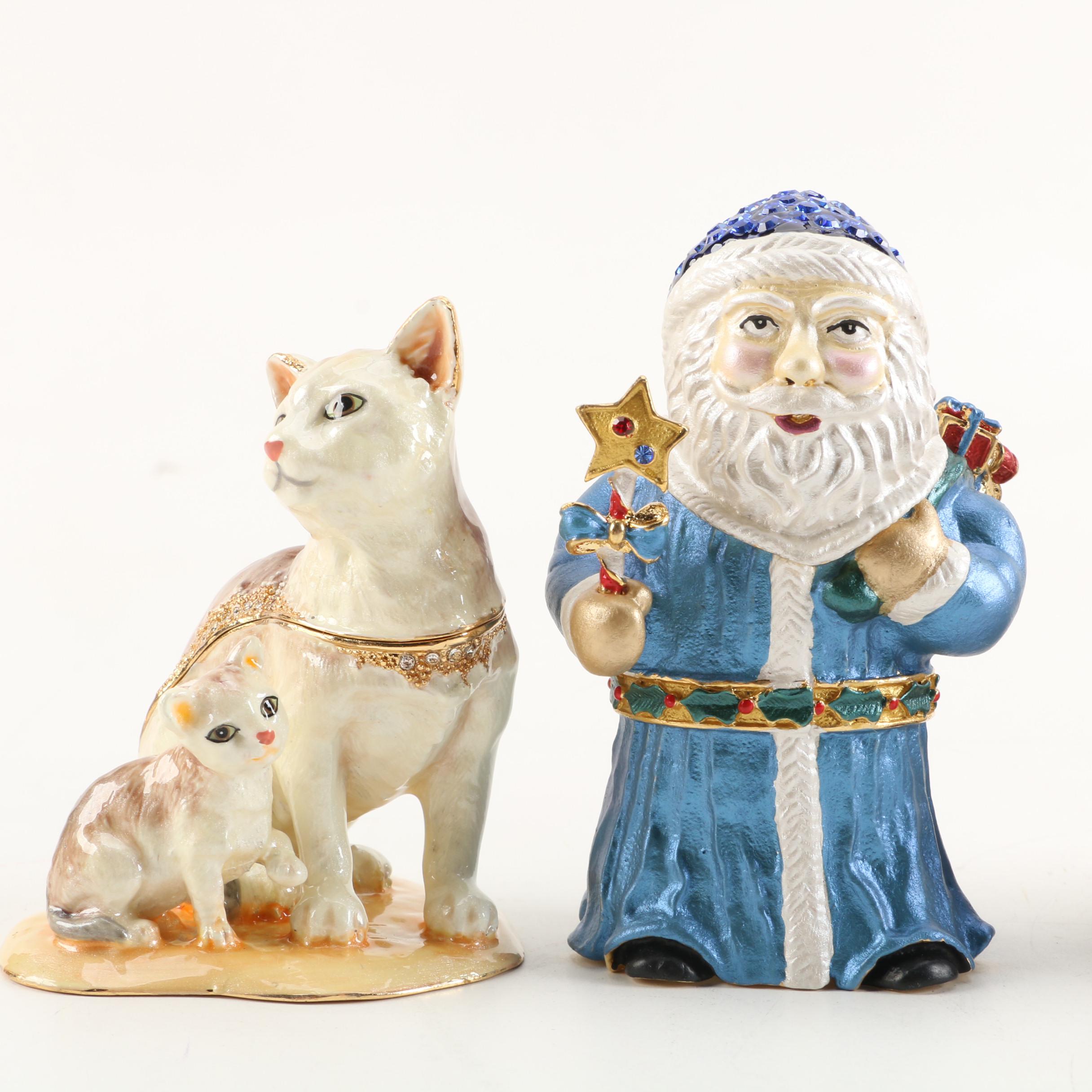 Rucinni Enamel Trinket Boxes with Swarovski Crystal Accents | EBTH