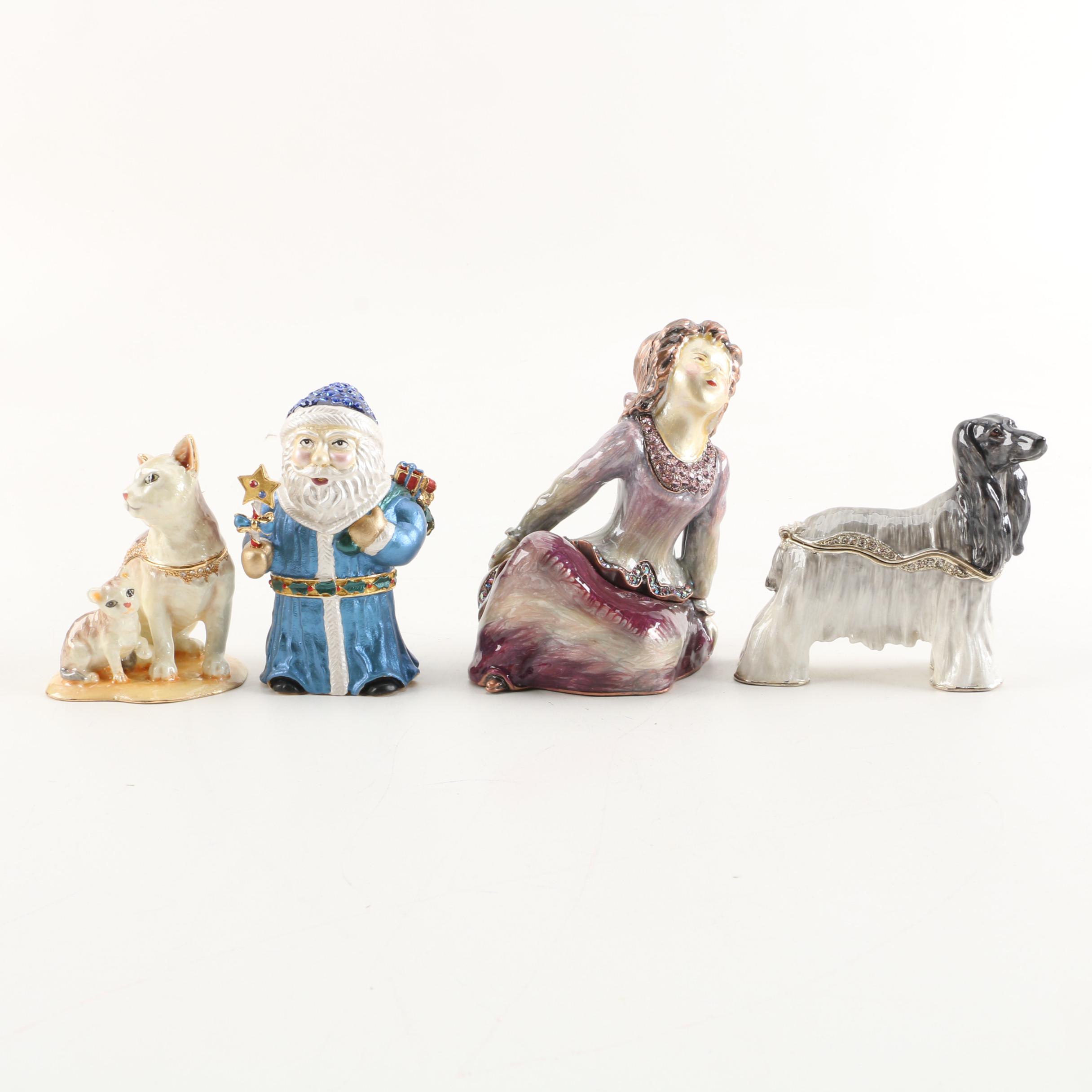 Rucinni Enamel Trinket Boxes with Swarovski Crystal Accents | EBTH