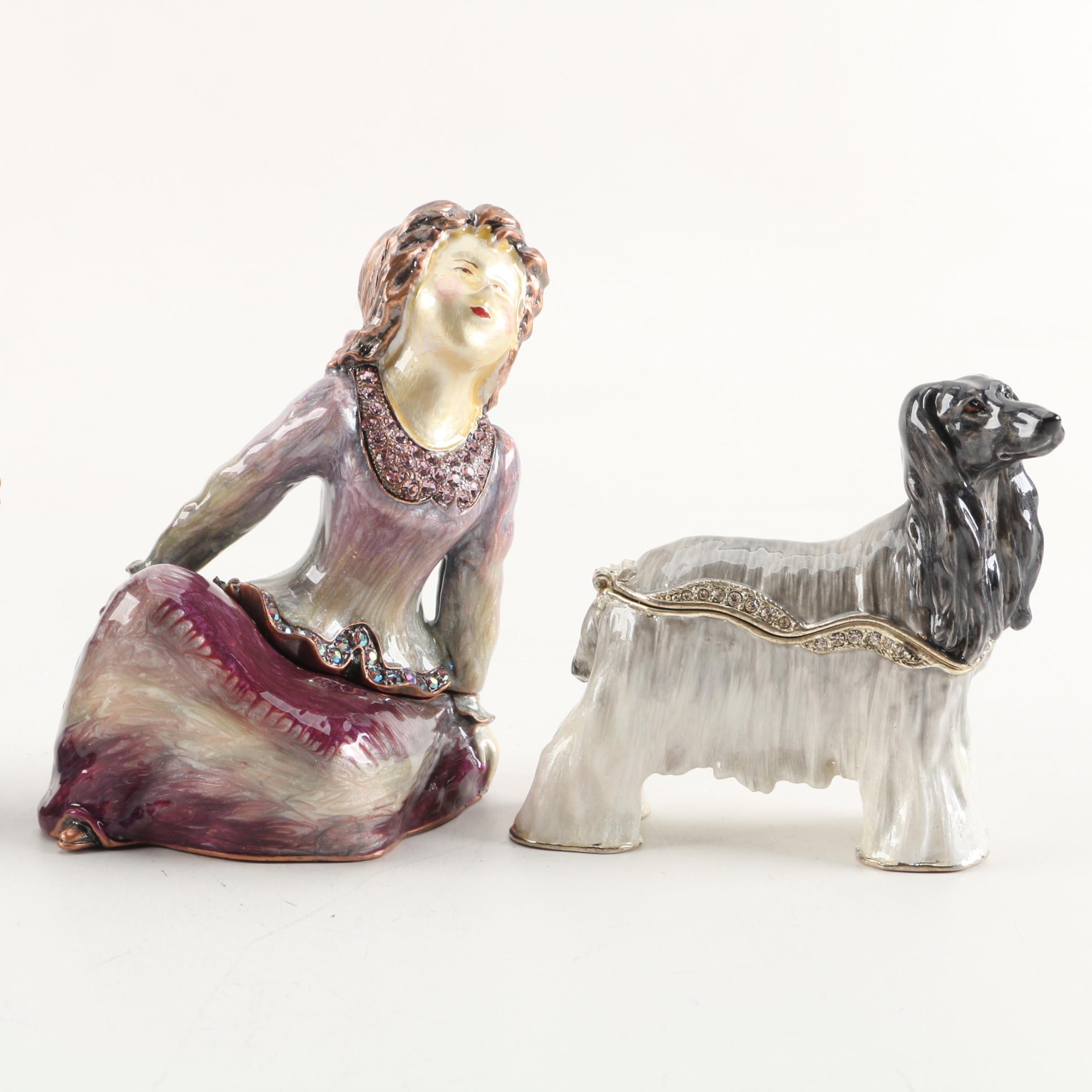 Rucinni Enamel Trinket Boxes with Swarovski Crystal Accents | EBTH