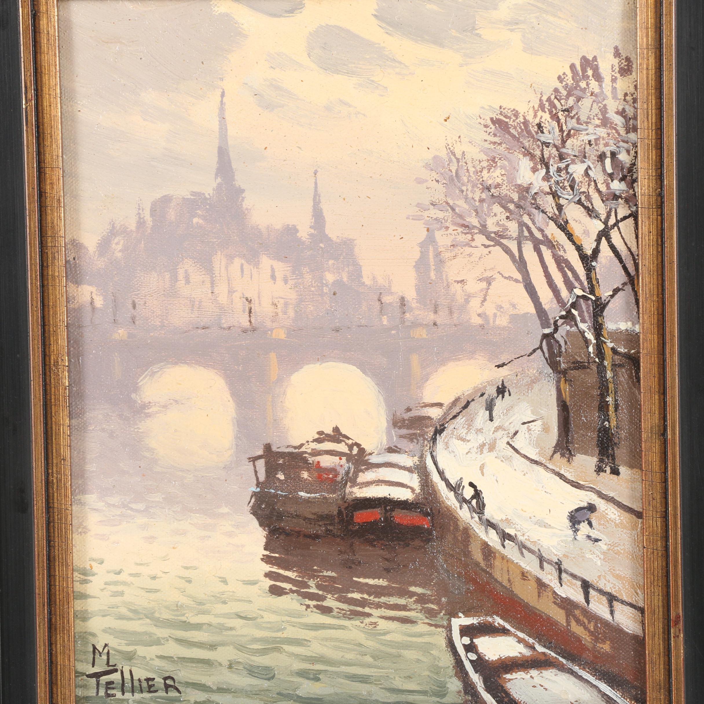 Vintage M. Tellier Oil Painting "Pont Neuf" | EBTH