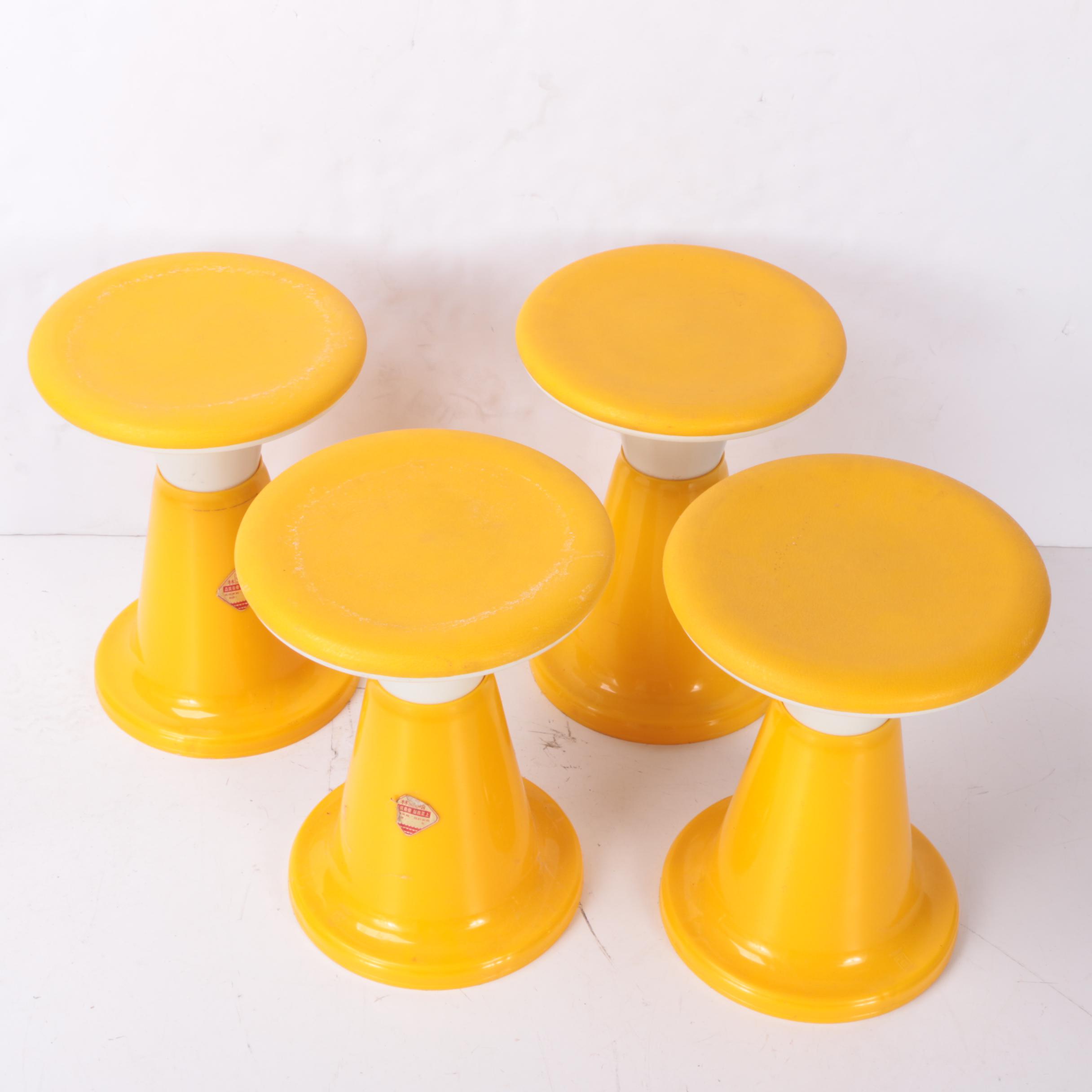Yellow and White Plastic Stools | EBTH