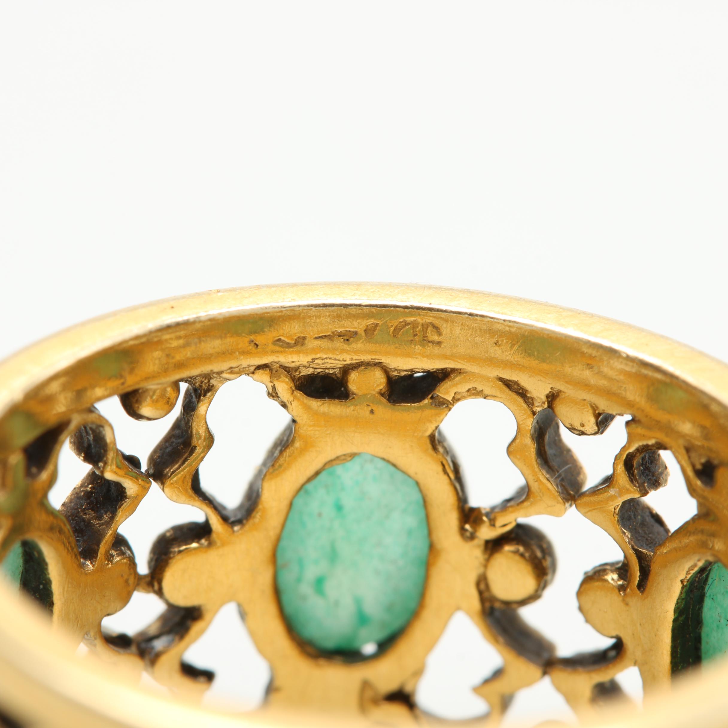 Circa 1950s Sidney Berman & Co. 14K Yellow Gold Aventurine Openwork ...