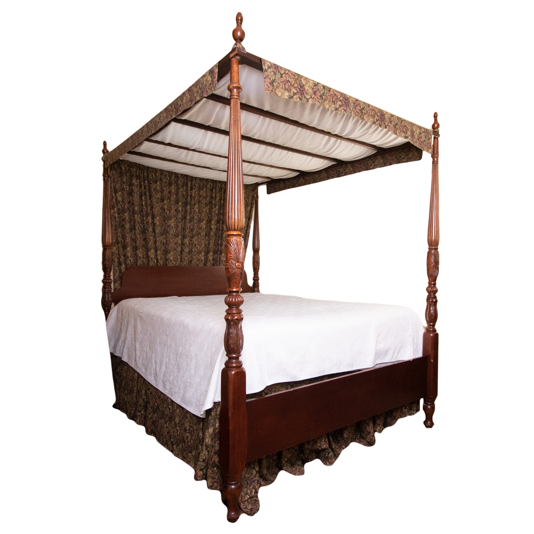 Vintage Four-Poster Canopy Rice Bed | EBTH