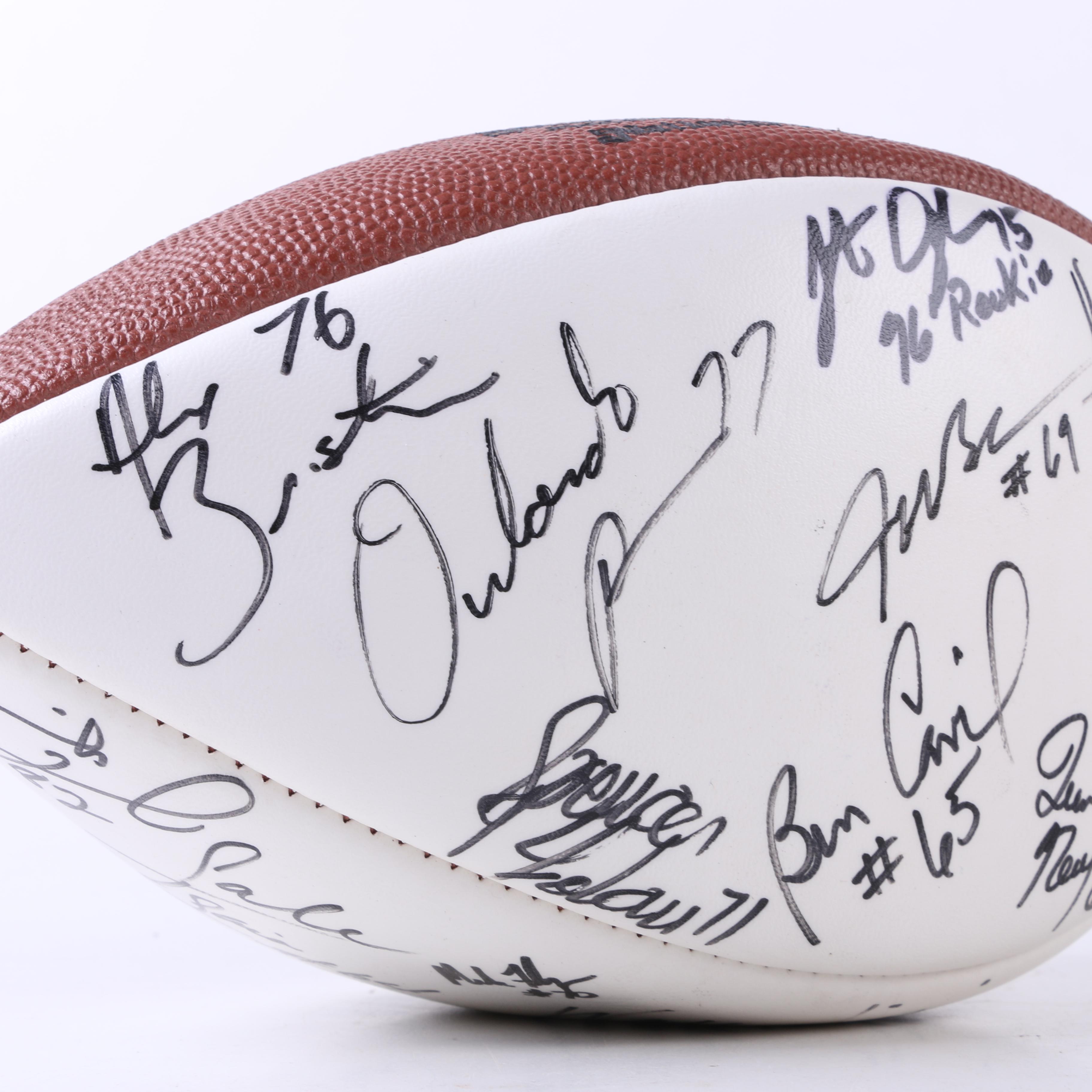 Multi-Autographed Footballs including Justin Tucker and 1996 Ravens ...
