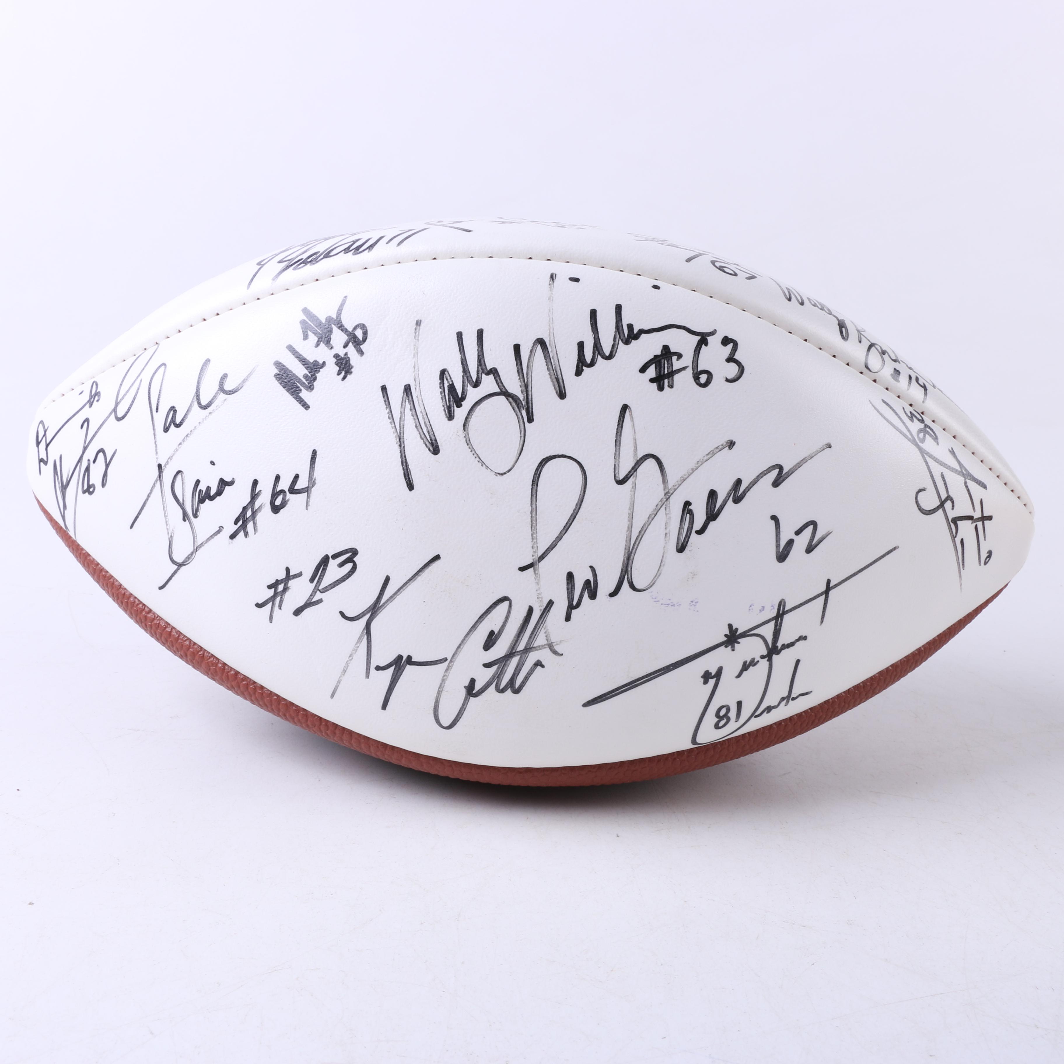 Multi-Autographed Footballs including Justin Tucker and 1996 Ravens ...