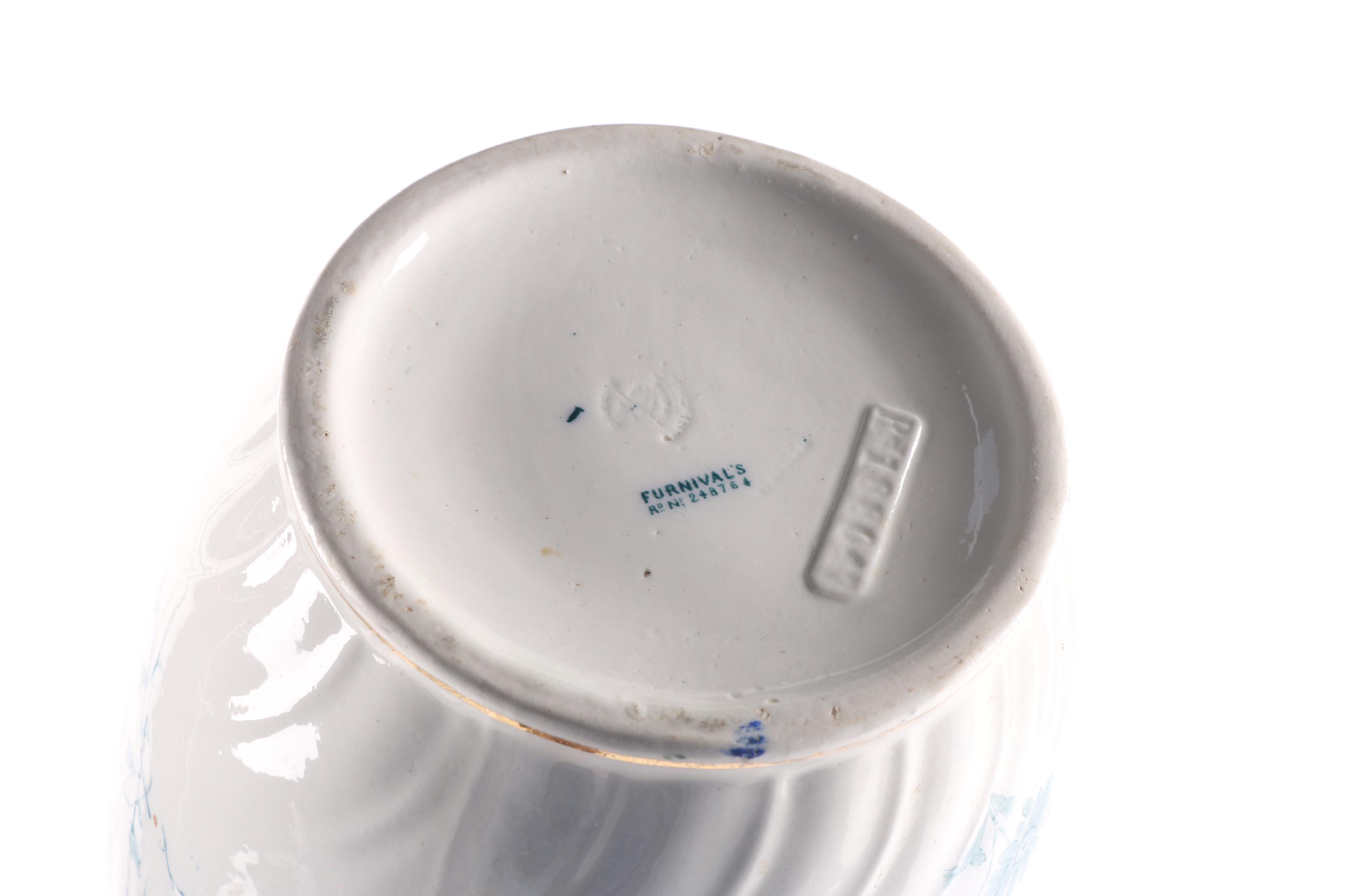 Victorian Porcelain Pitcher and Basin by Furnivals, Late 19th Century ...