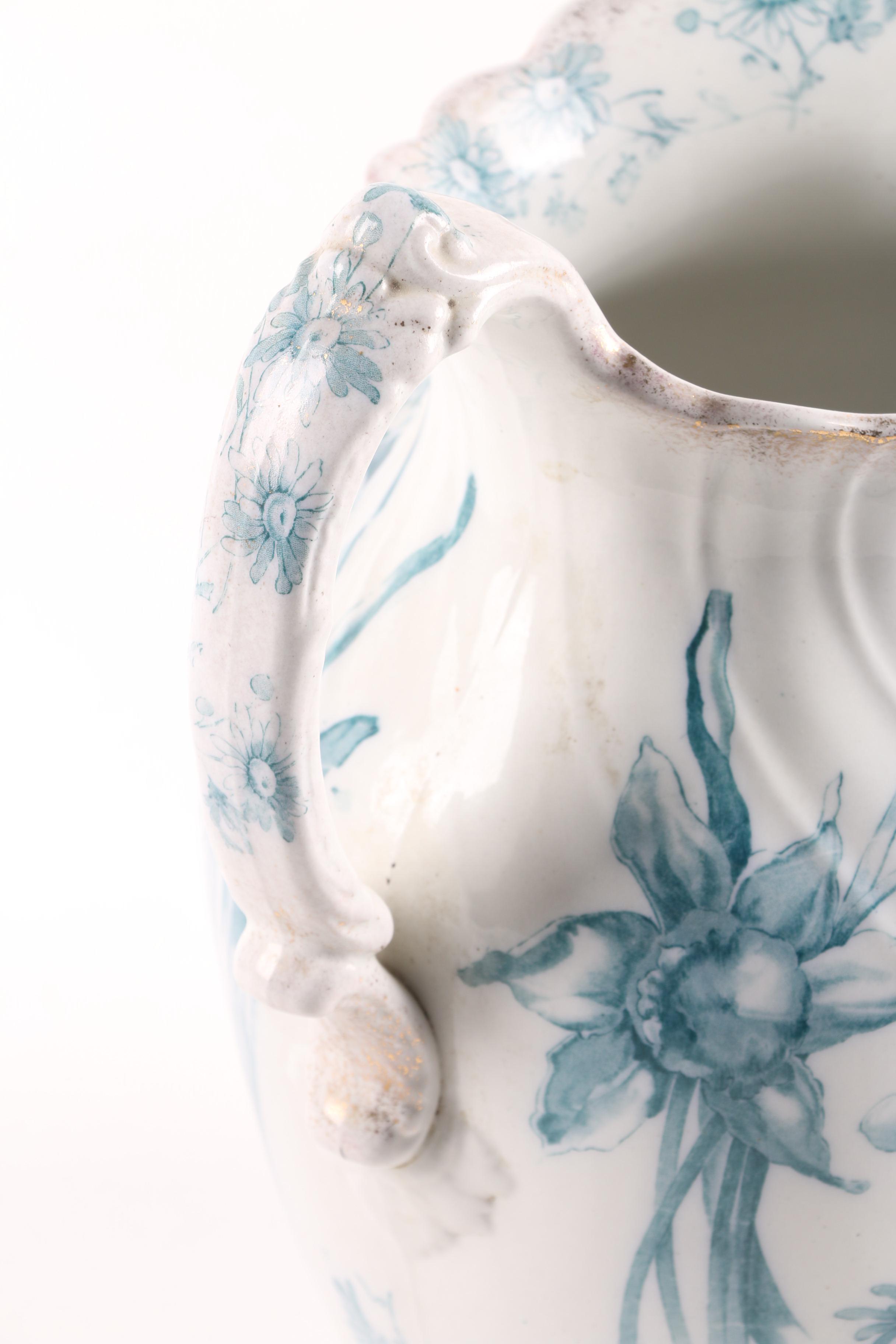Victorian Porcelain Pitcher and Basin by Furnivals, Late 19th Century ...