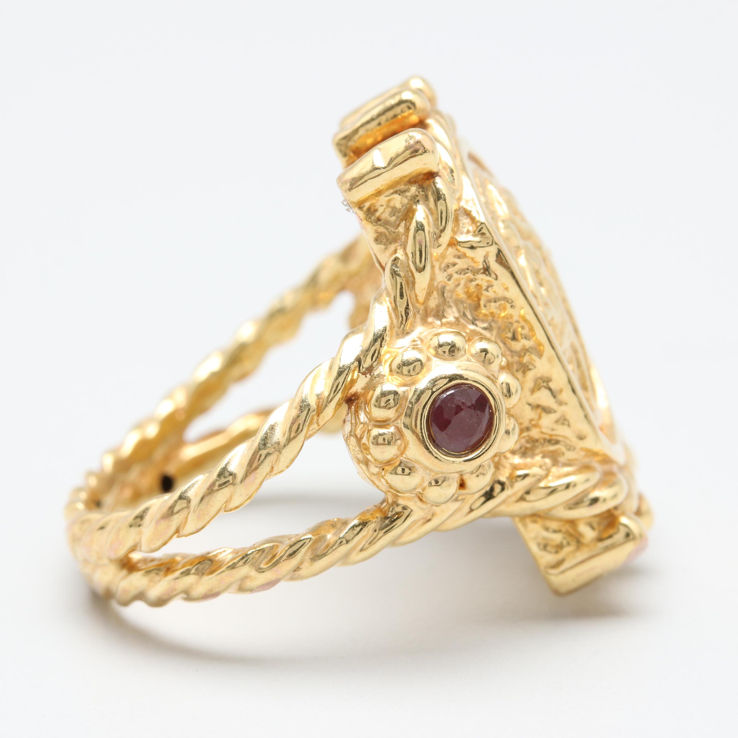 14K Yellow Gold Filled Corundum Ring | EBTH
