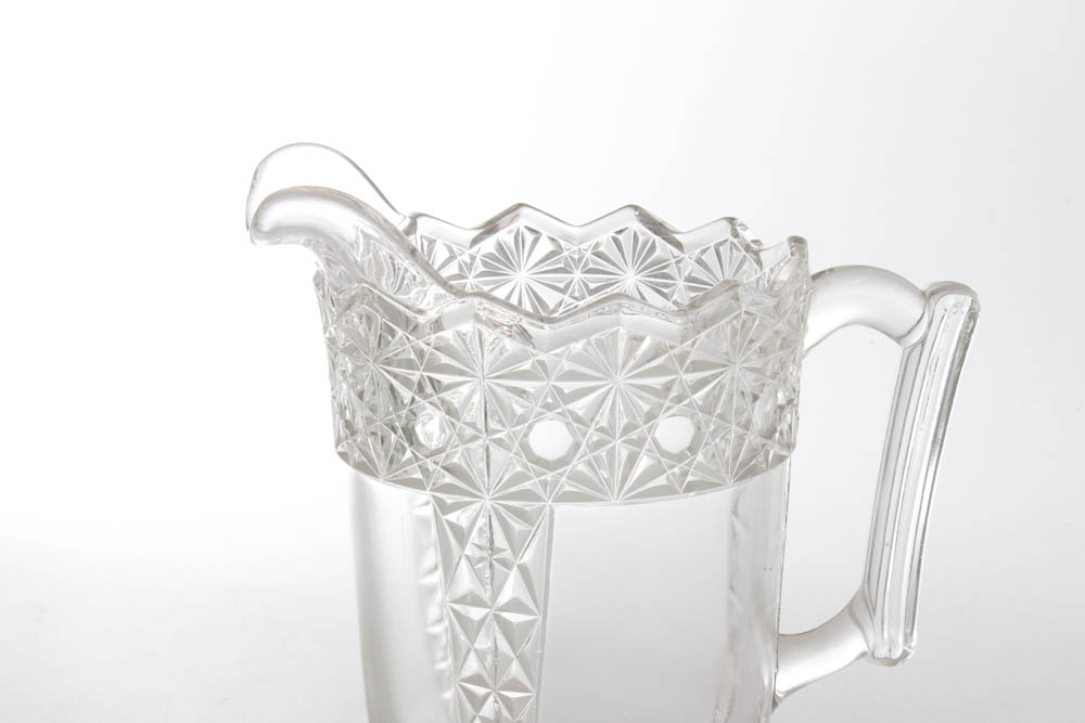 Early American Pattern Glass "Queen" Pitcher by McKee Glass | EBTH
