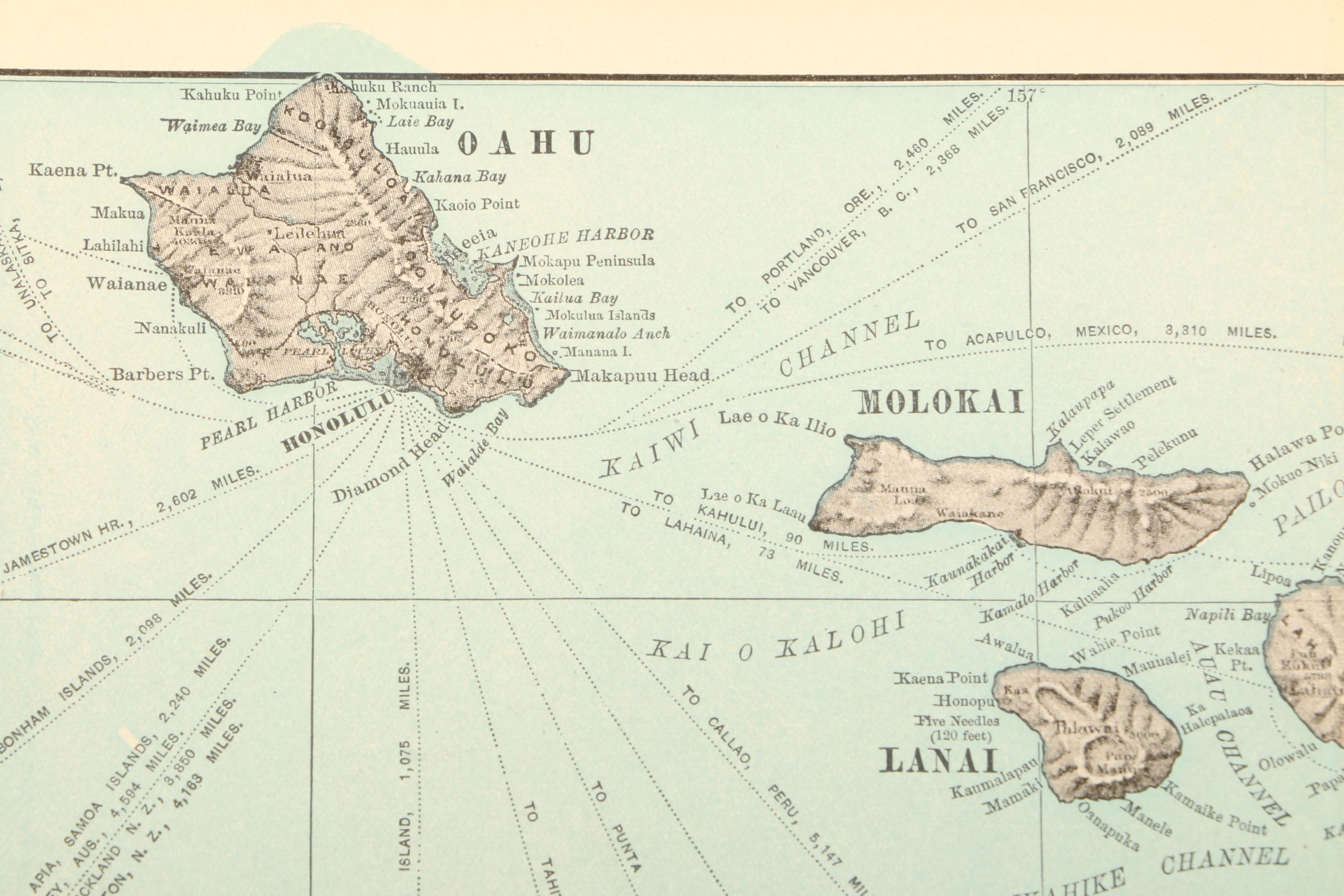 1898 Unframed Map of Hawaii | EBTH