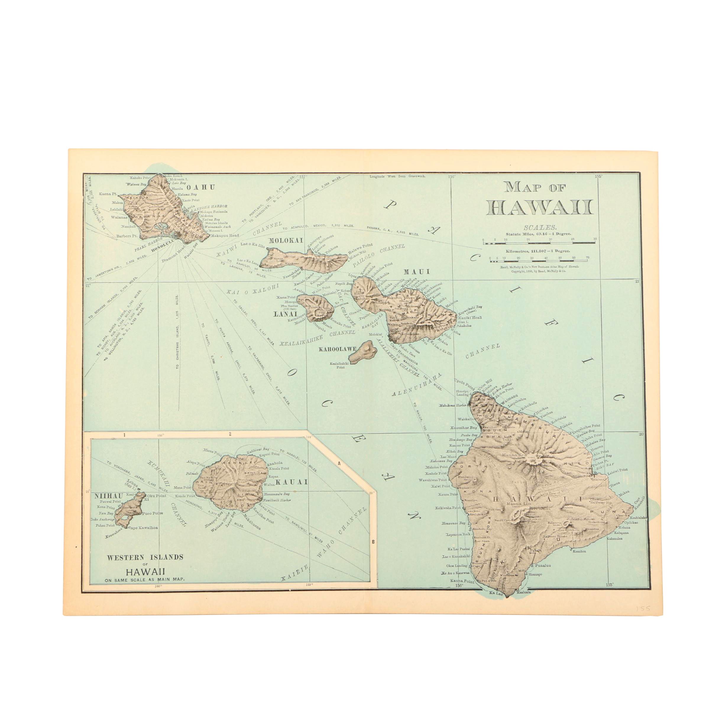 1898 Unframed Map of Hawaii | EBTH