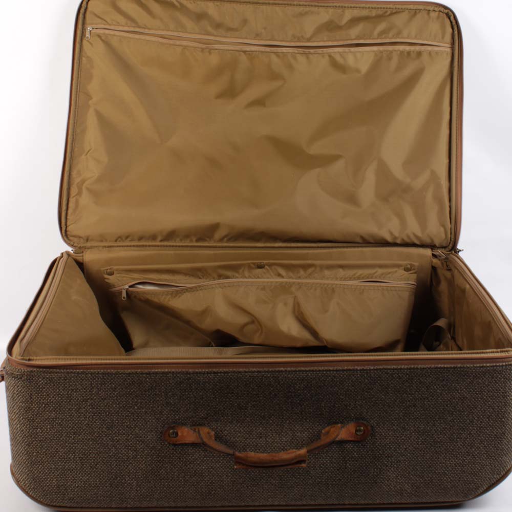 Vintage Hartmann Luggage Tweed and Leather Rolling Suitcases | EBTH