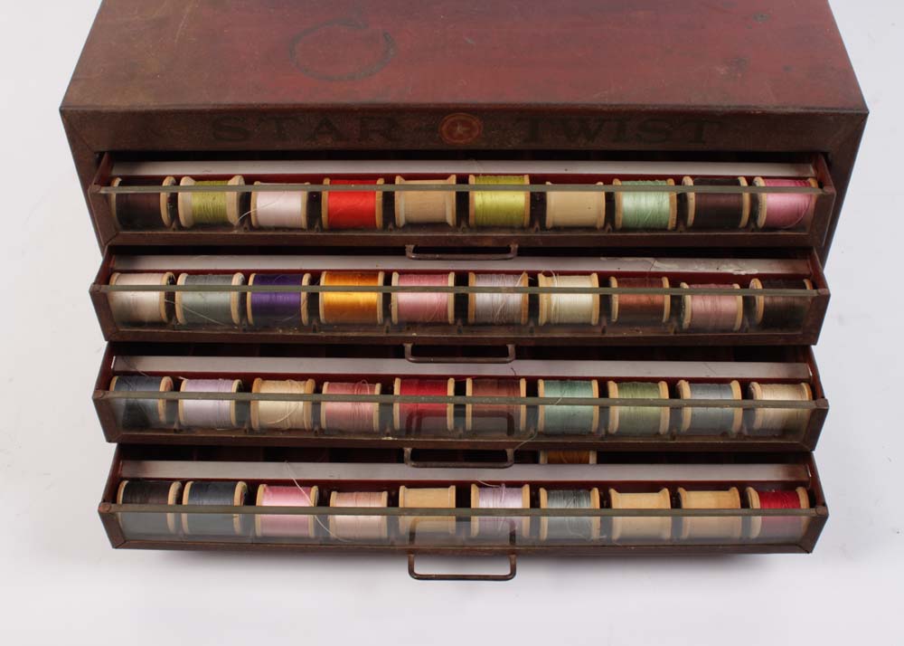 American Thread Company Tabletop Spool Cabinet | EBTH