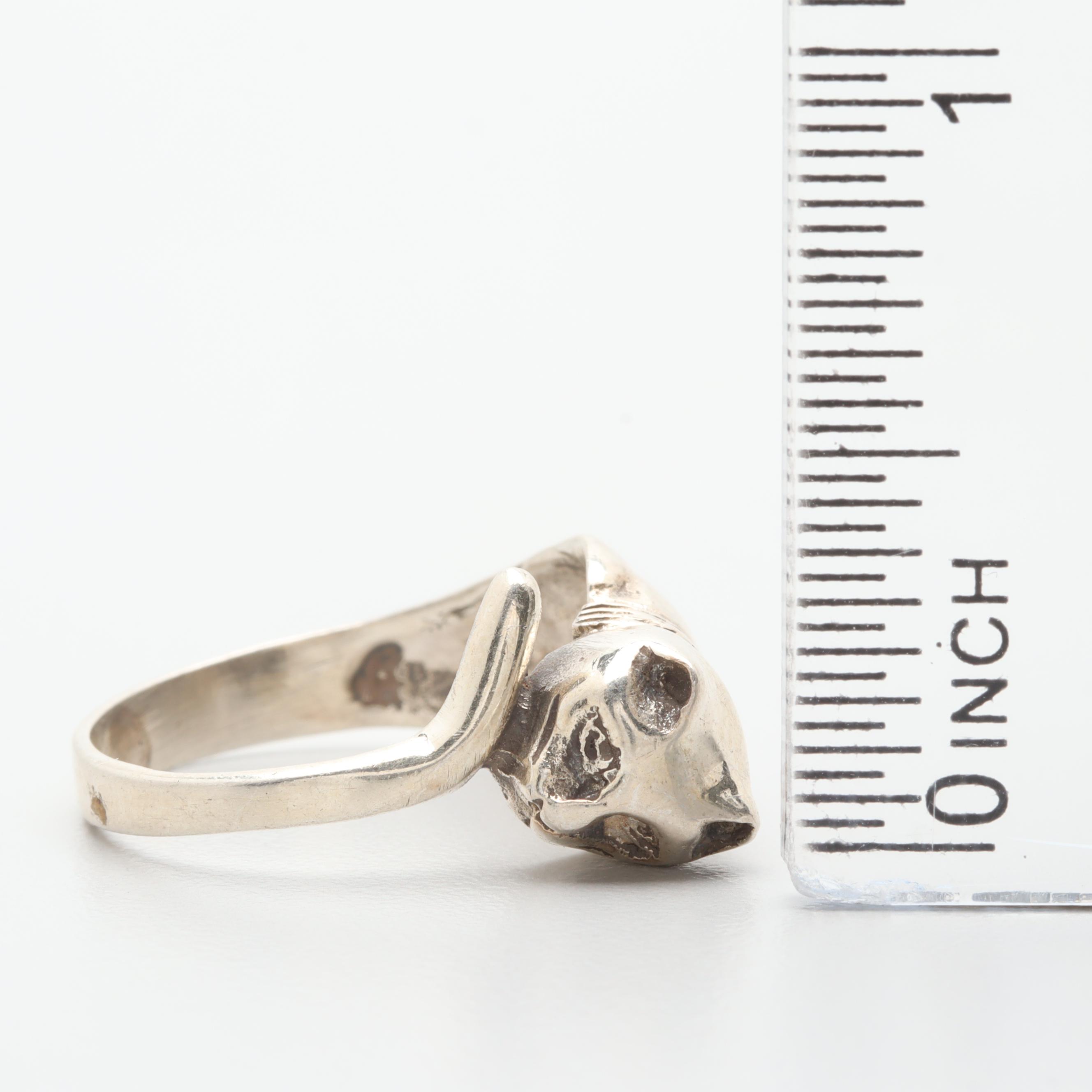 Assorted Sterling Silver and Base Metal Cat Themed Jewelry Including ...