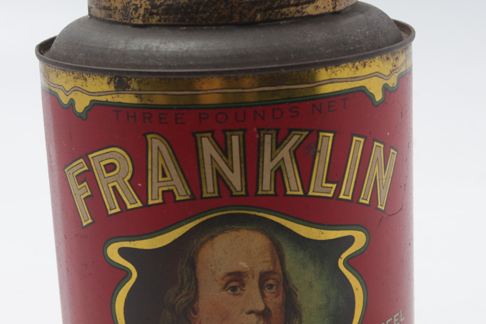 Red Metal Franklin Coffee Tin | EBTH