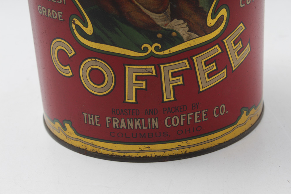Red Metal Franklin Coffee Tin | EBTH