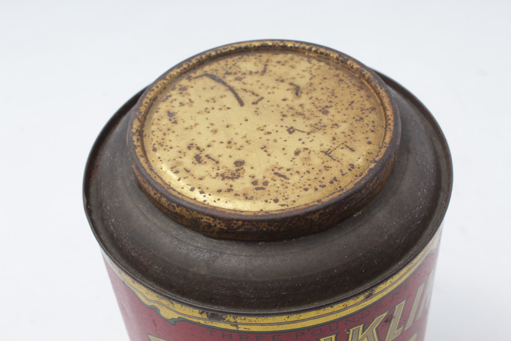 Red Metal Franklin Coffee Tin | EBTH
