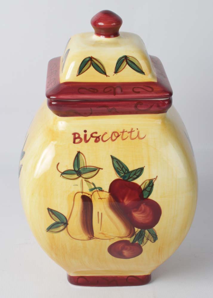 Ceramic Hand-Painted Biscotti Canisters | EBTH