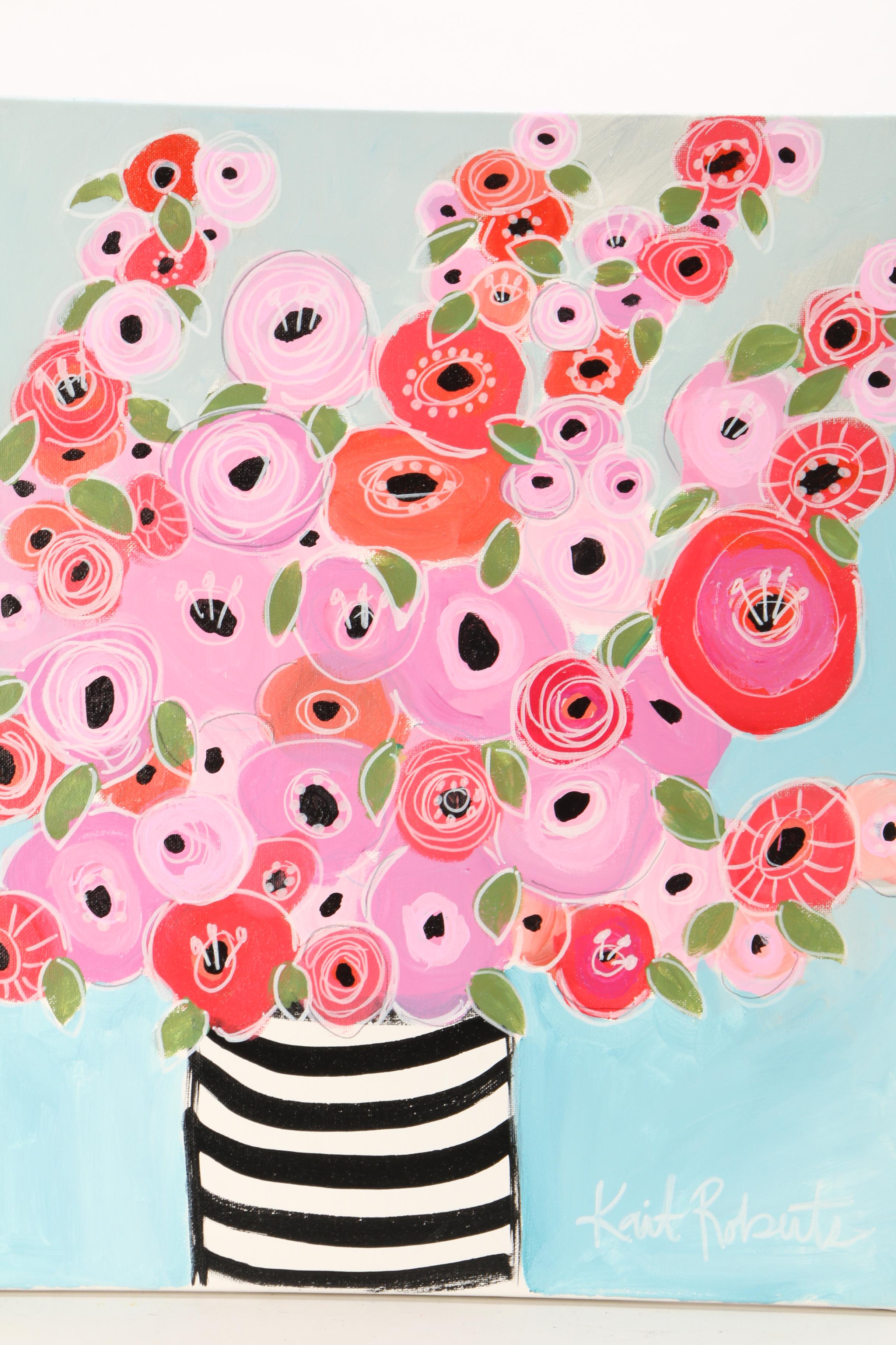 Kait Roberts Contemporary Acrylic Painting "Dreaming of Poppies" | EBTH