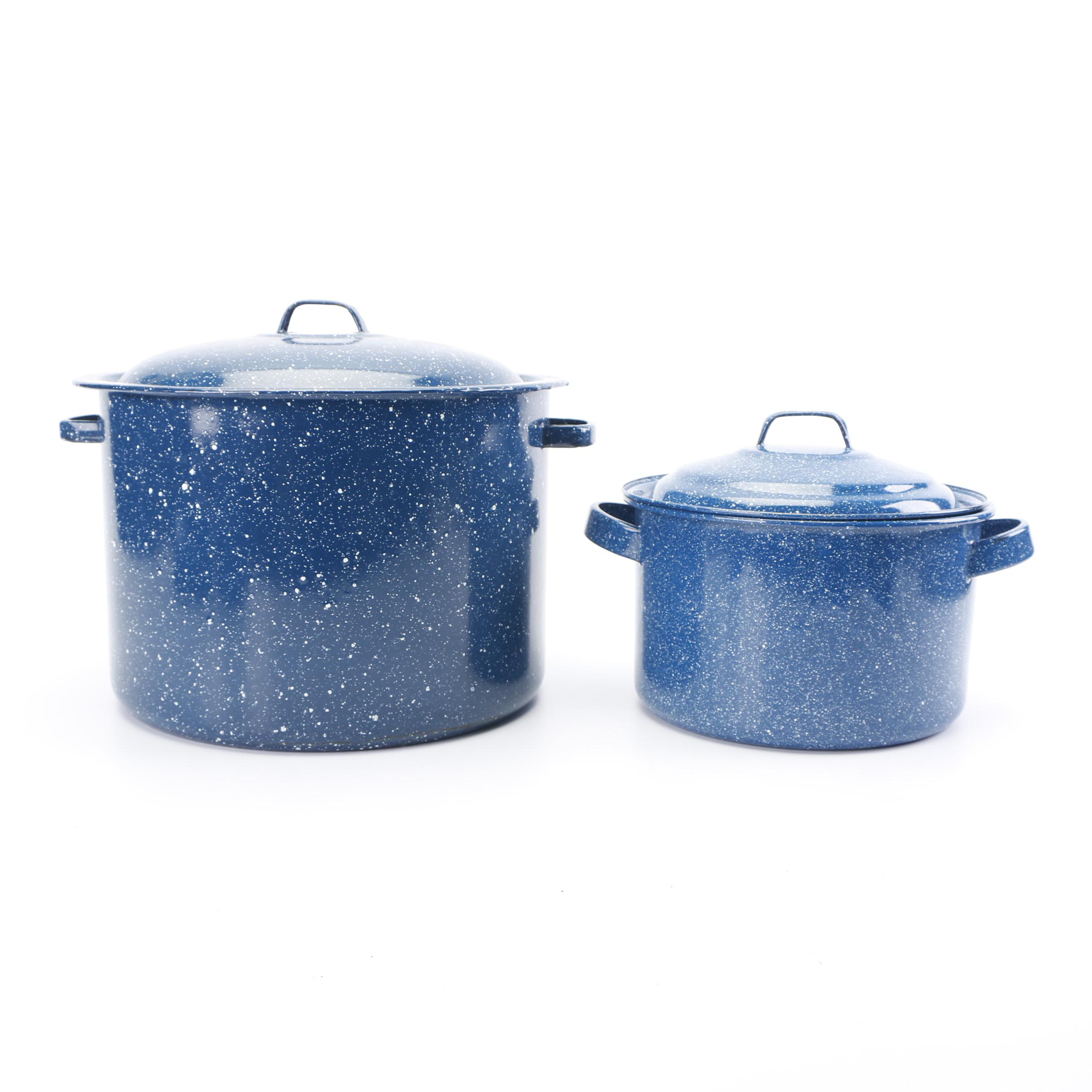 Blue Speckled Enameled Cookware | EBTH