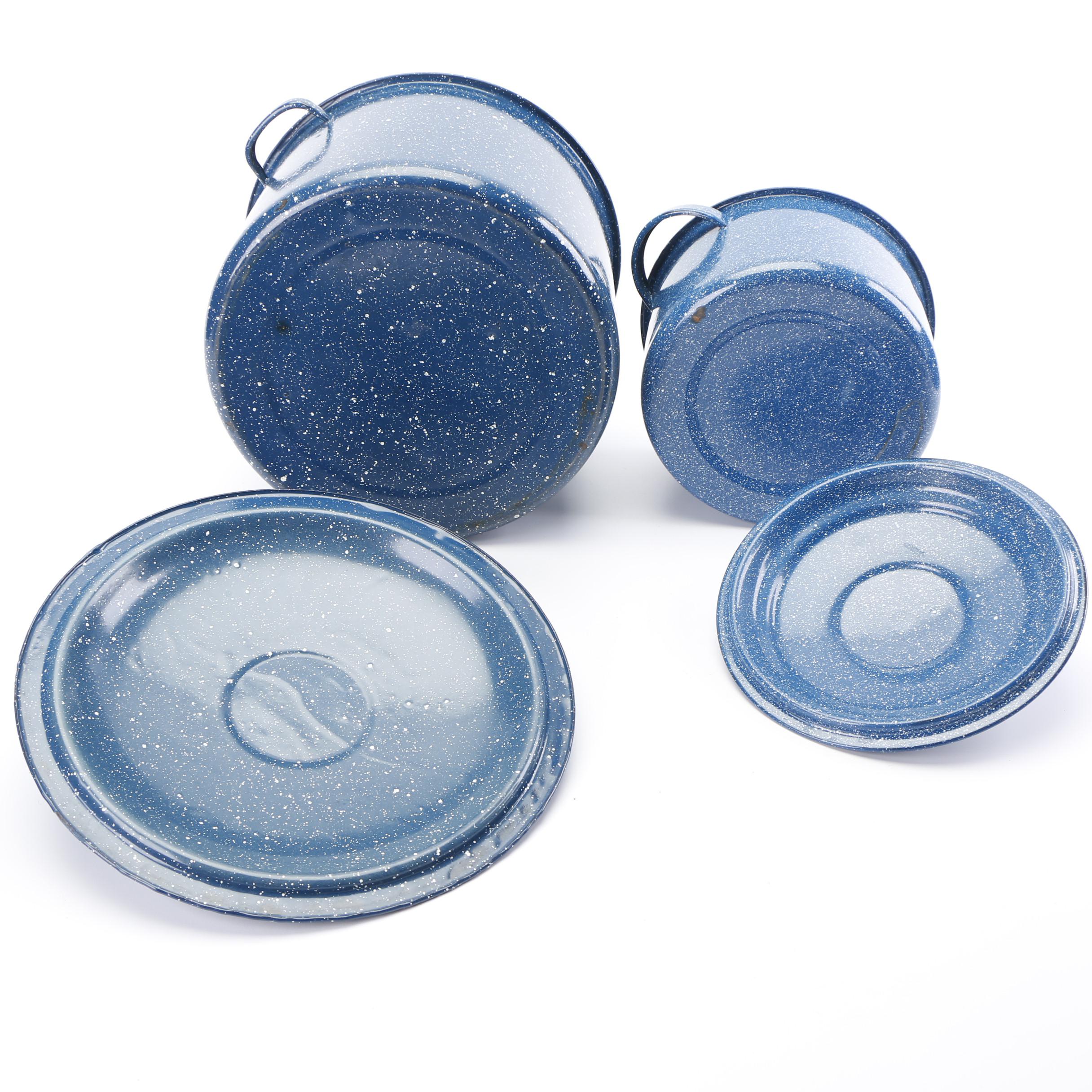 Blue Speckled Enameled Cookware | EBTH