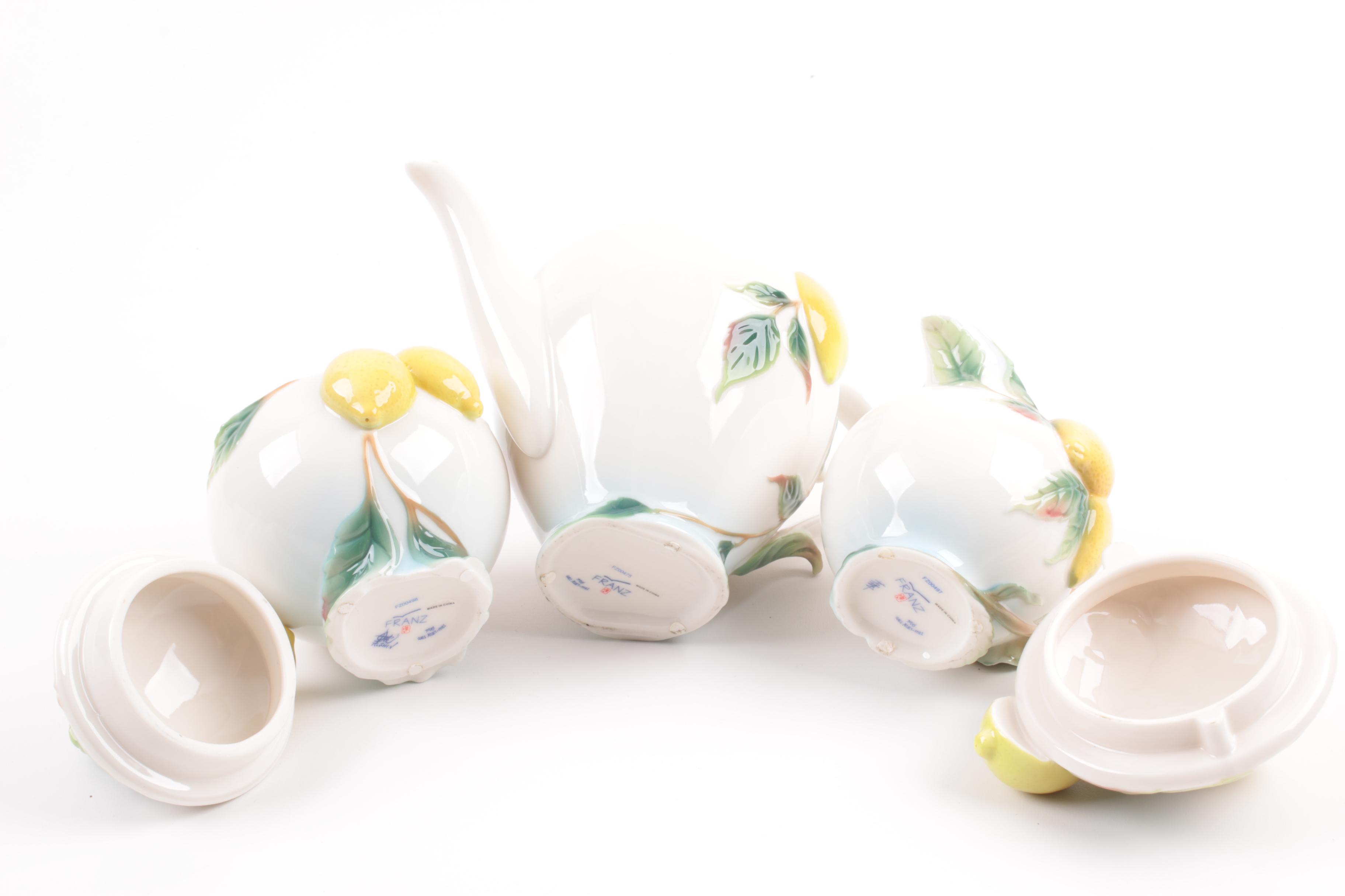 Franz Collection Lemon Tea Set And Tray | EBTH