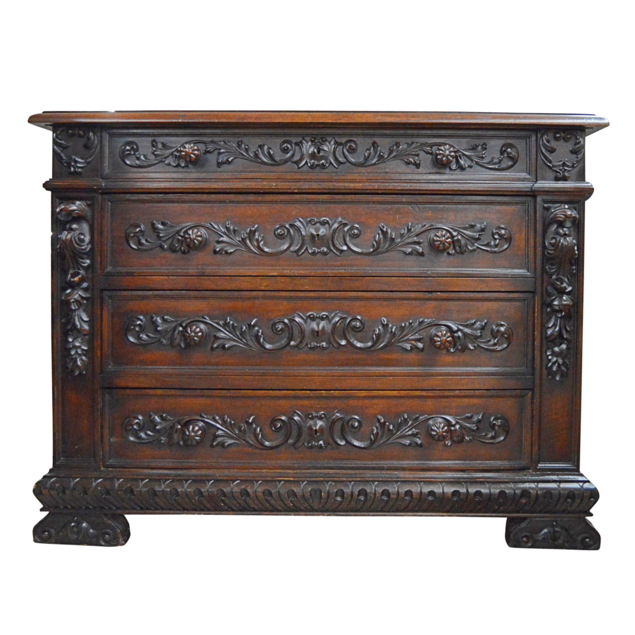 19th Century Italian Renaissance Style Walnut Chest | EBTH