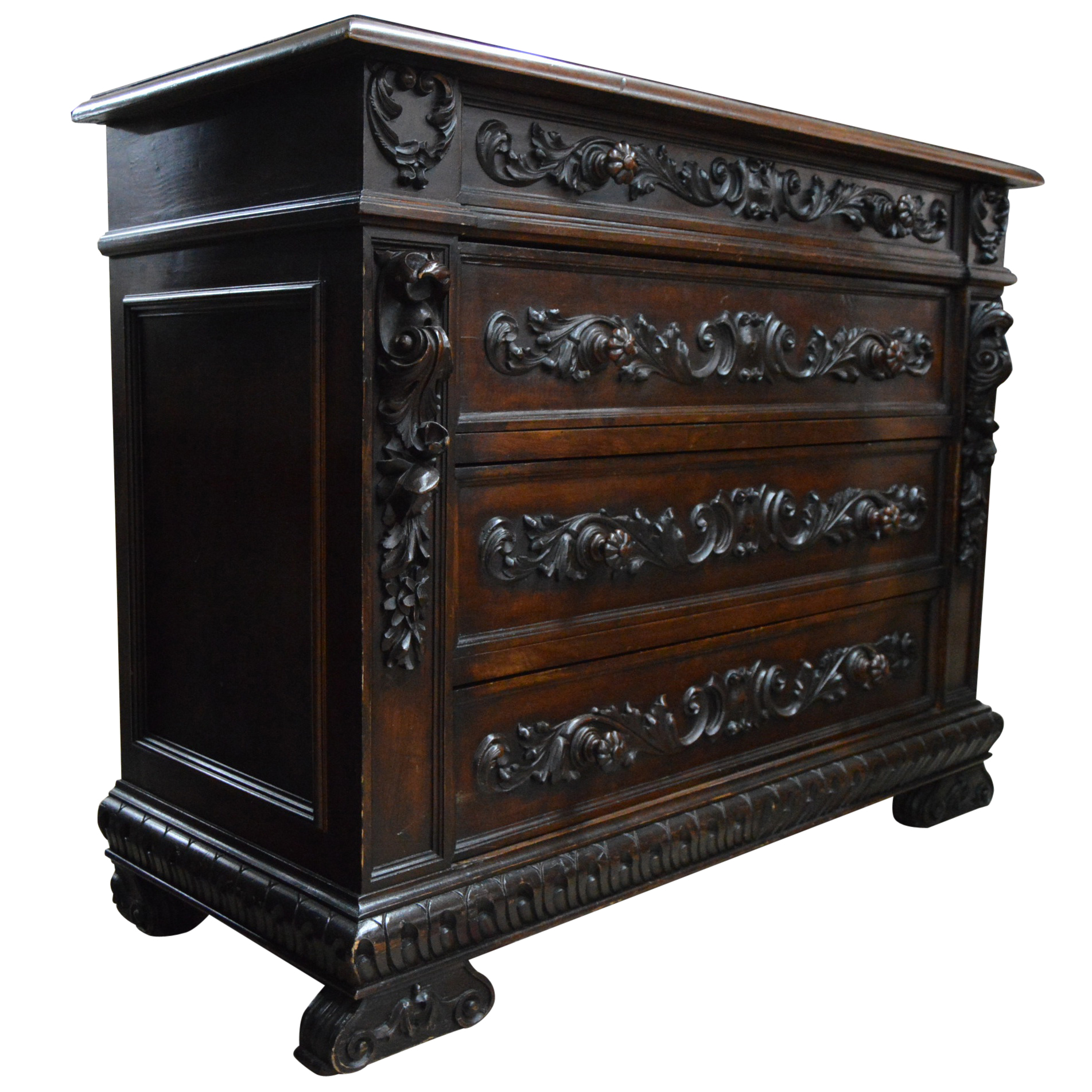 19th Century Italian Renaissance Style Walnut Chest | EBTH