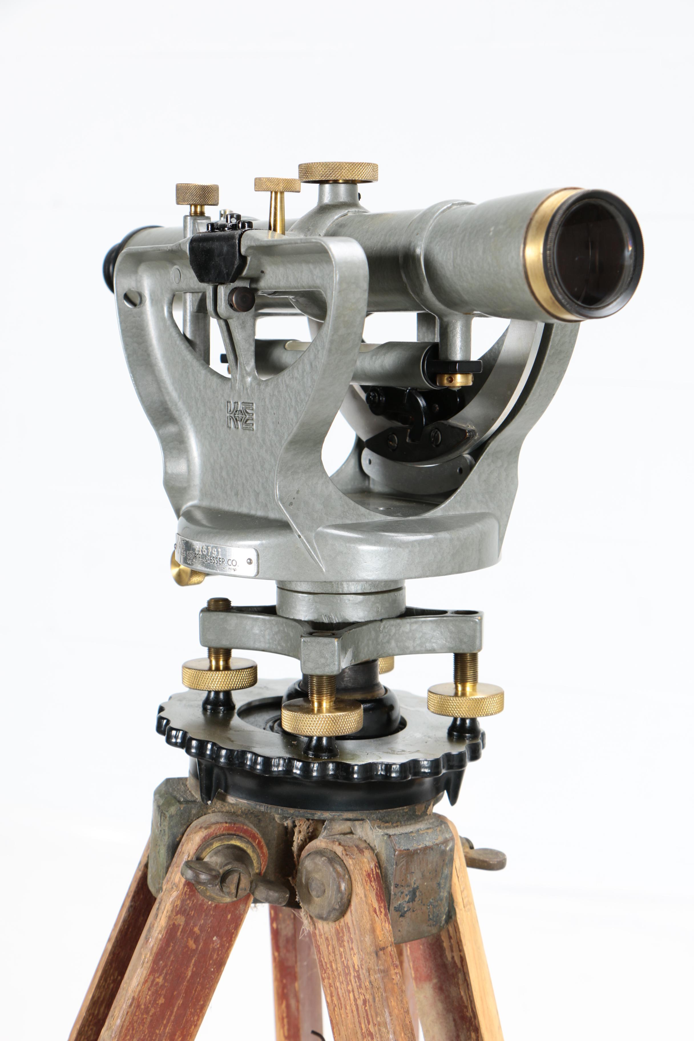 Vintage Surveying Transit by Keuffel & Esser Co., Tripod and Case | EBTH
