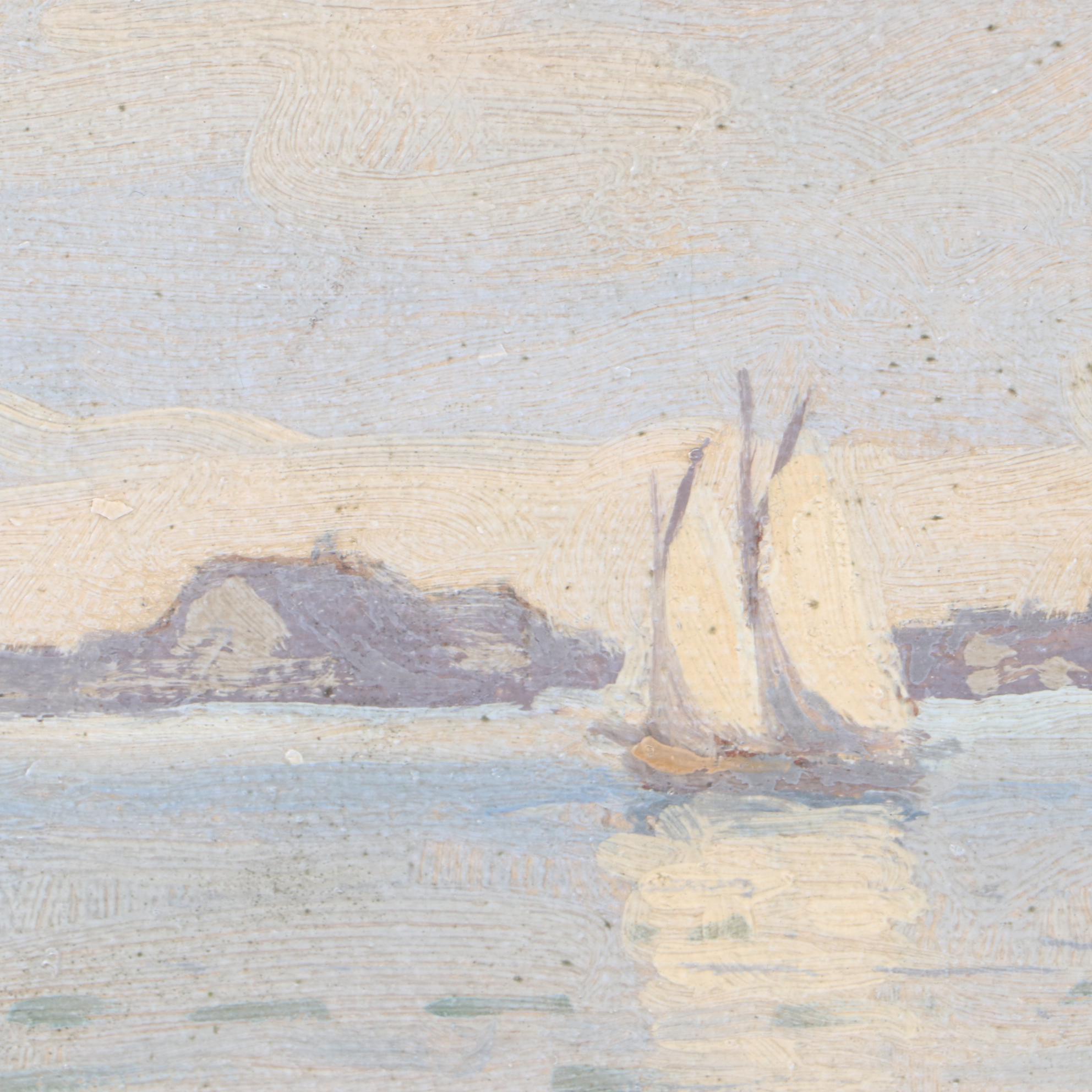 T. Bailey Oil Painting of Harbor Scene | EBTH