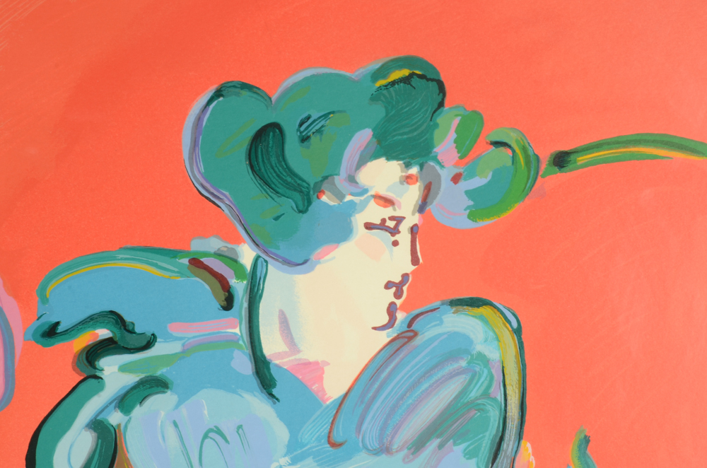 Peter Max Limited Edition Serigraph "Lady on Red with Floating Vase" | EBTH