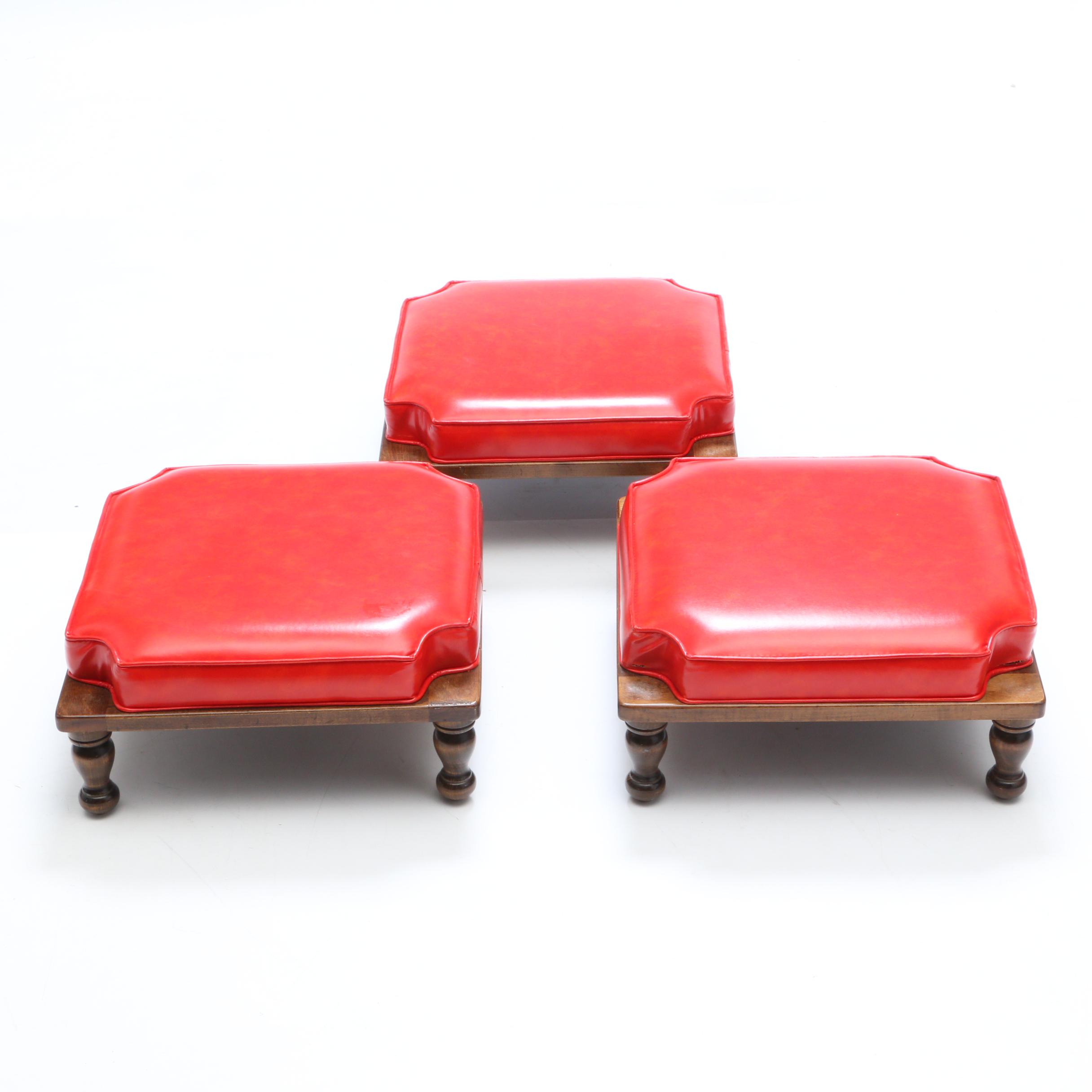 Vintage Ethan Allen Upholstered Stacking Footstools | EBTH