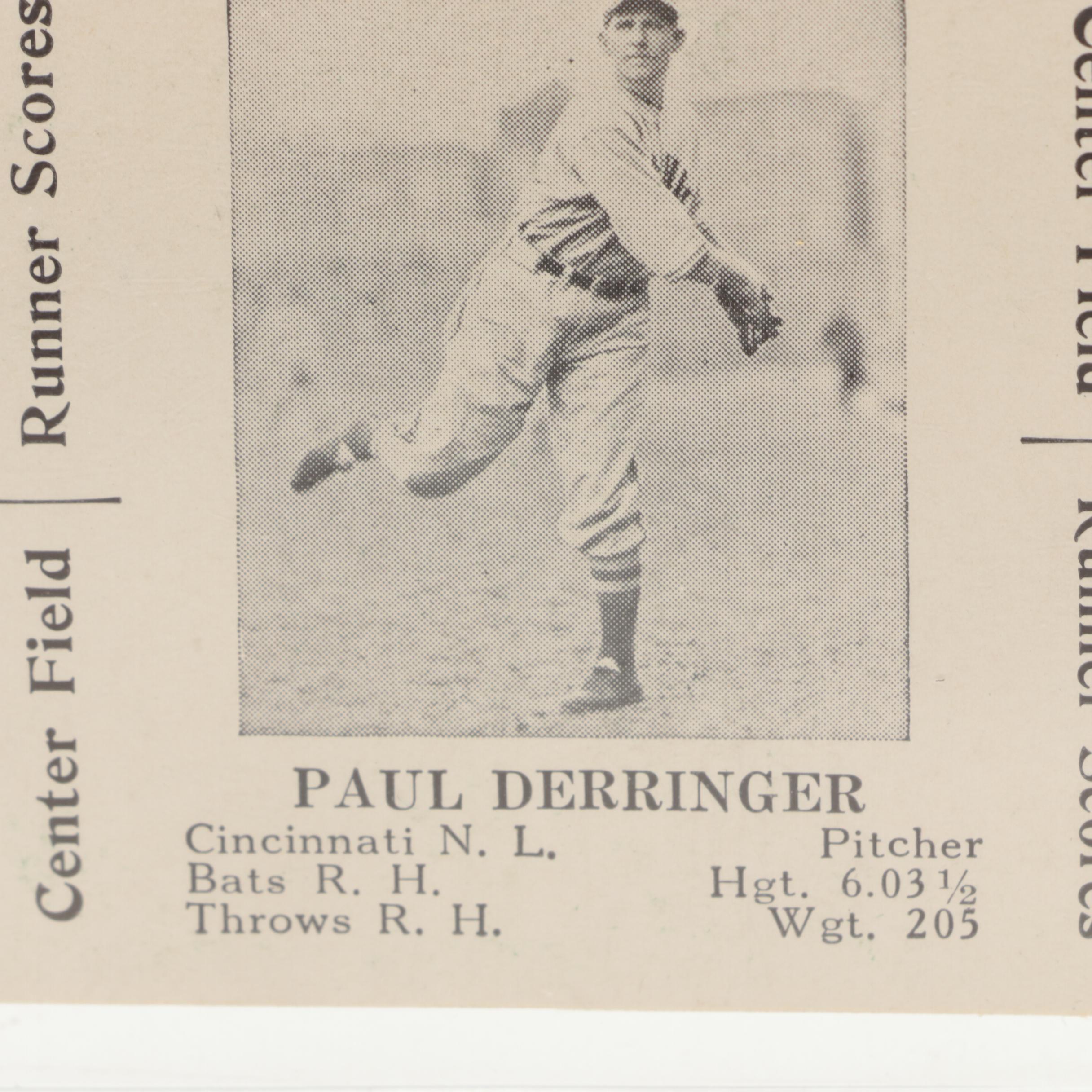 1930s Kiki Cuyler and Paul Derringer Cincinnati Reds "Game " Baseball ...