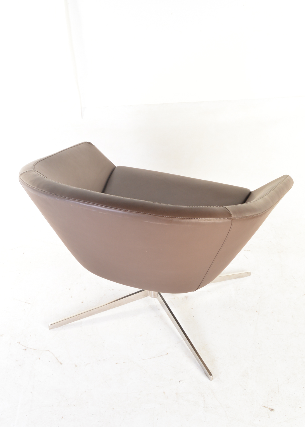 Mid Century Modern Jeffrey Bernett for Bernhardt Leather Remy Lounge ...
