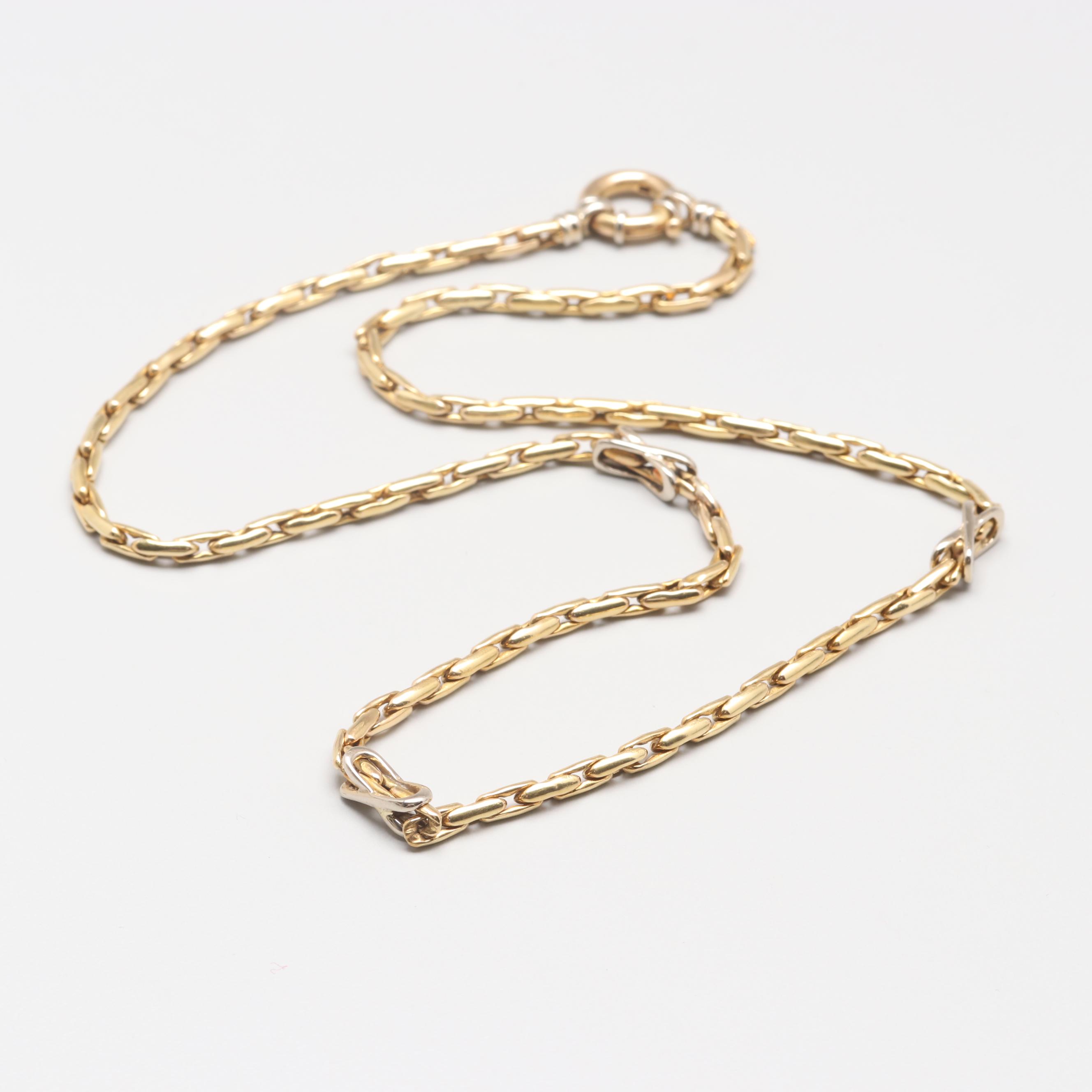 Vaschieri 18K Yellow Gold Custom Link Chain Necklace | EBTH