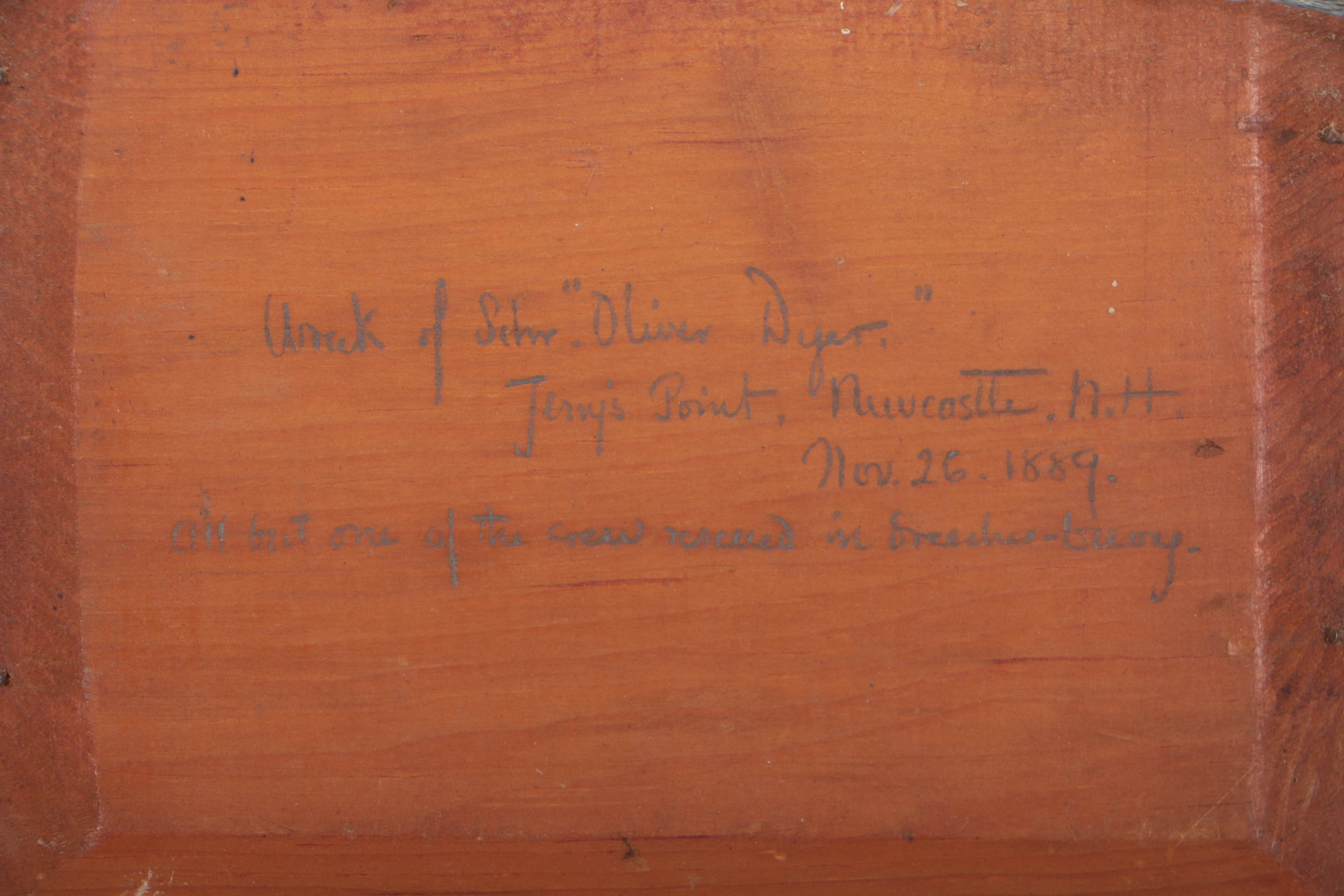 George Savary Wasson Circa 1889 Oil Painting "Wreck of Schooner 'Oliver ...