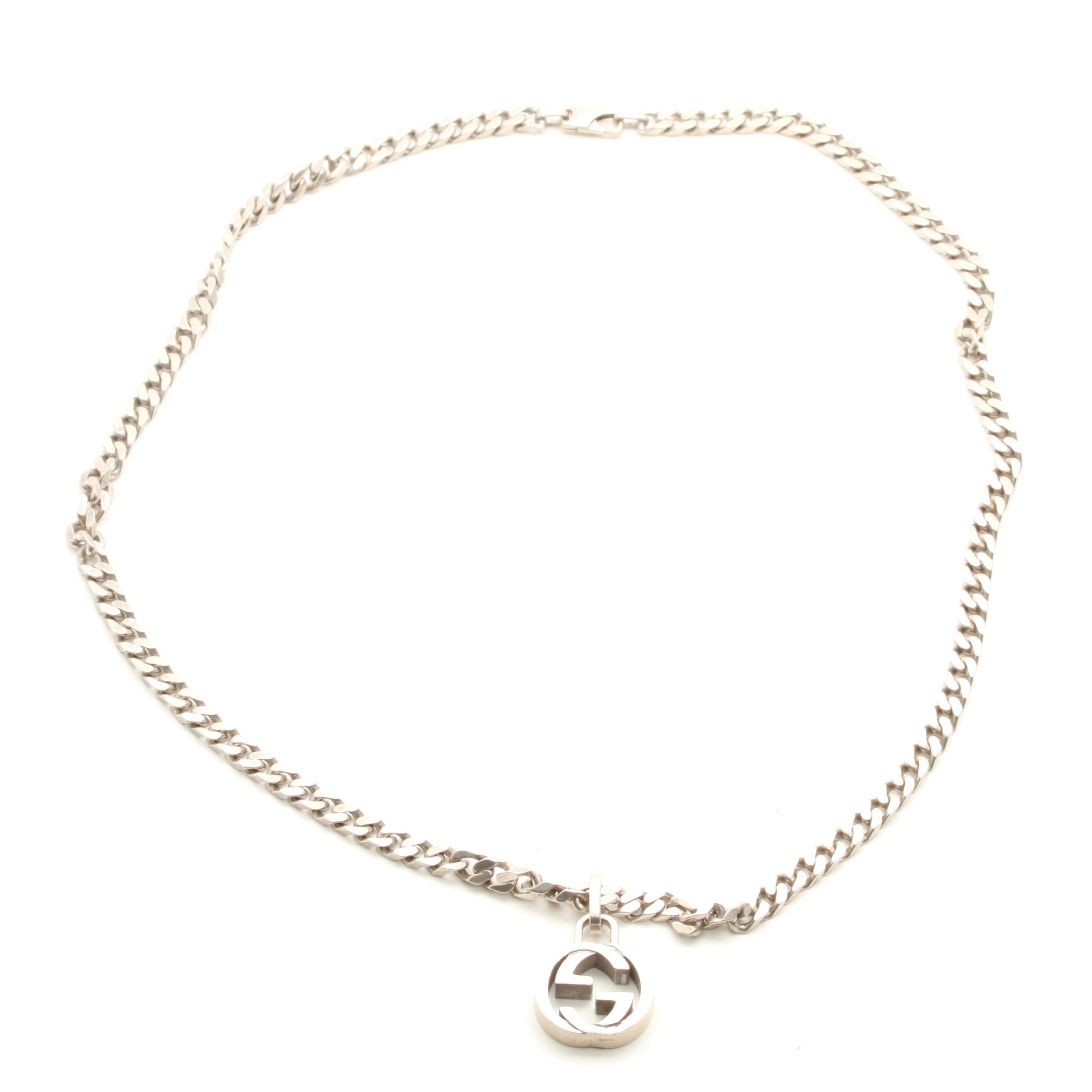 Gucci Sterling Silver Curb Link Chain Necklace | EBTH