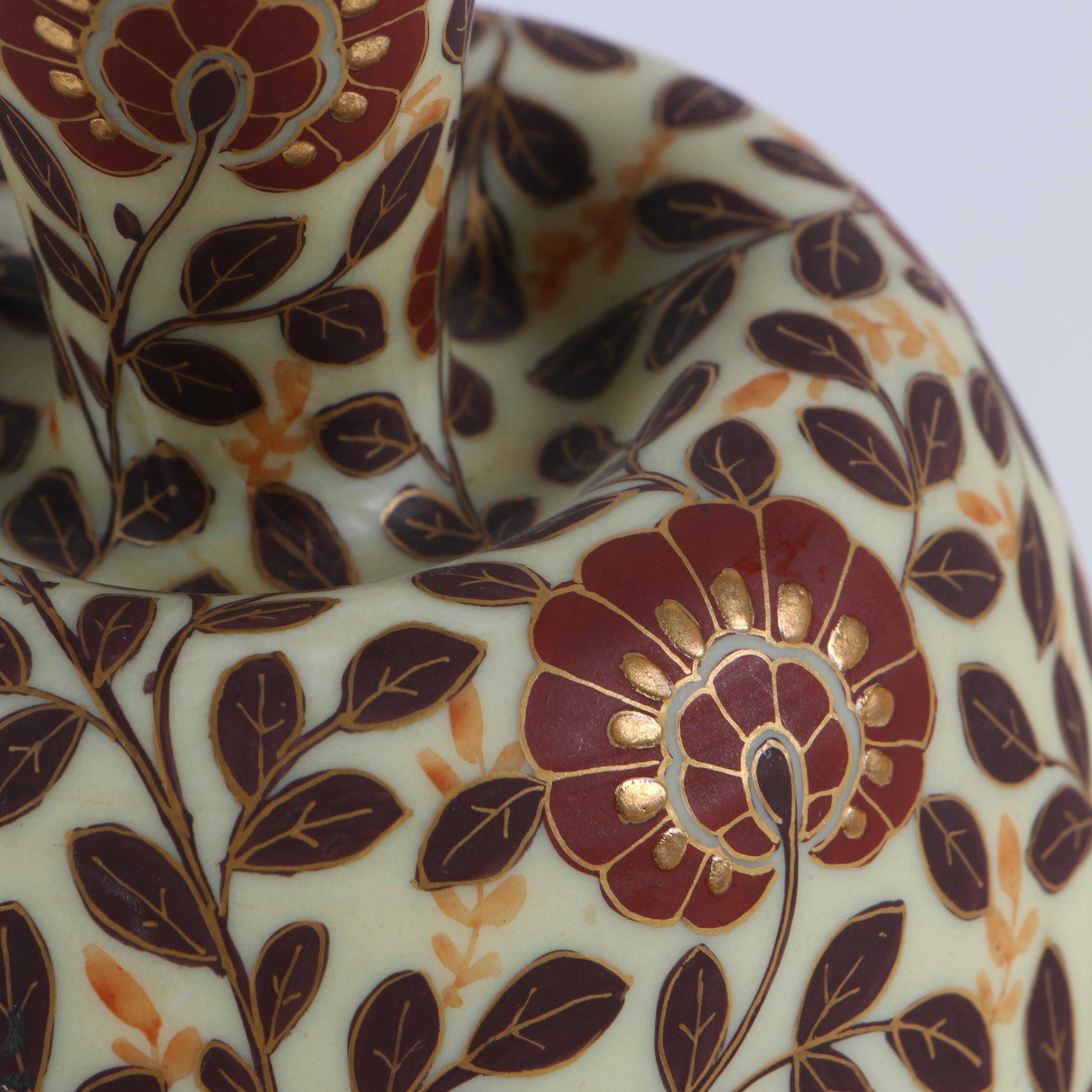 Antique Tischer Karlsbad Enameled Art Glass Opalescent Ewer C. 1890 | EBTH