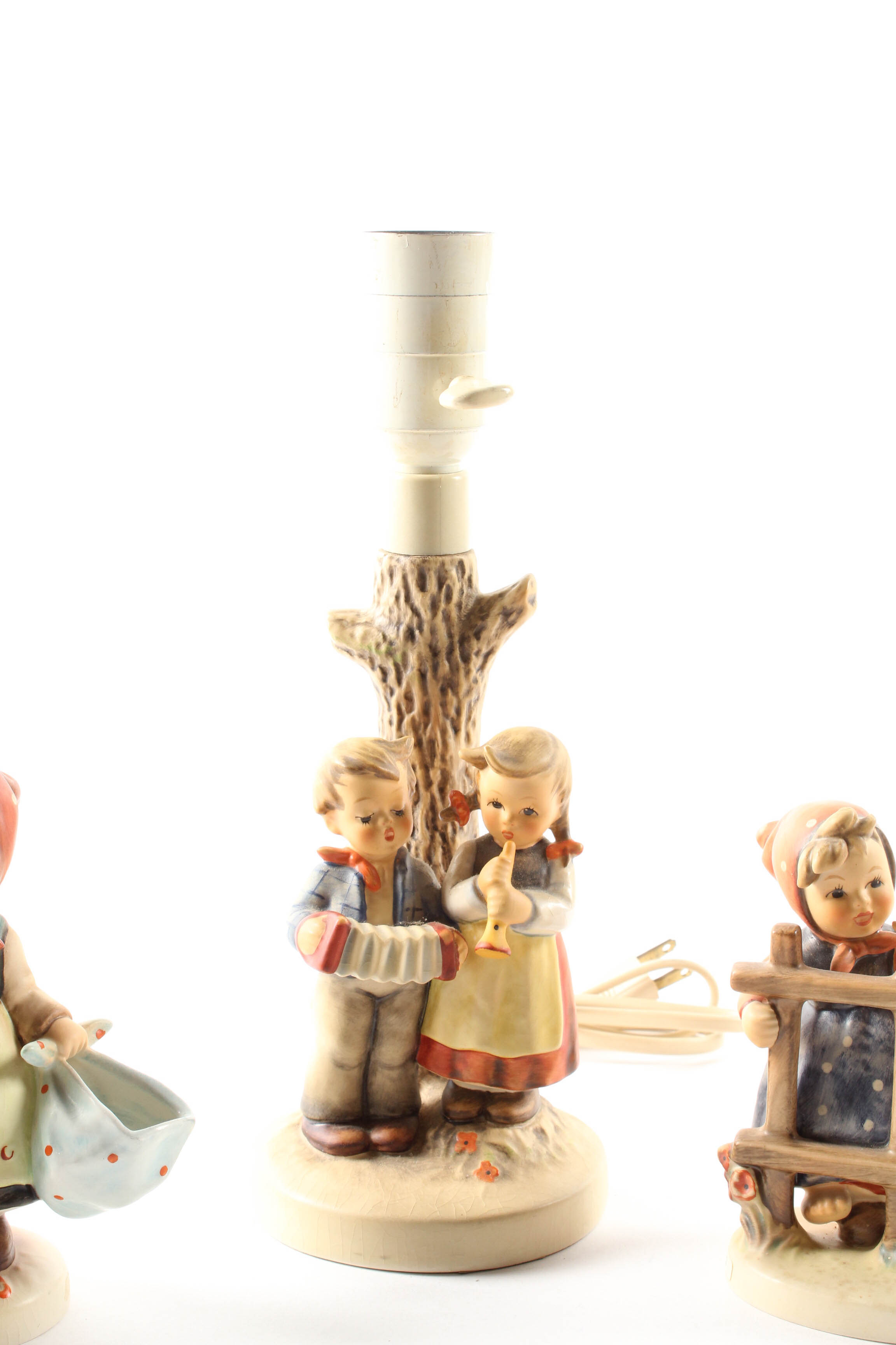 M. J. Hummel Desk Lamp and Figurines | EBTH