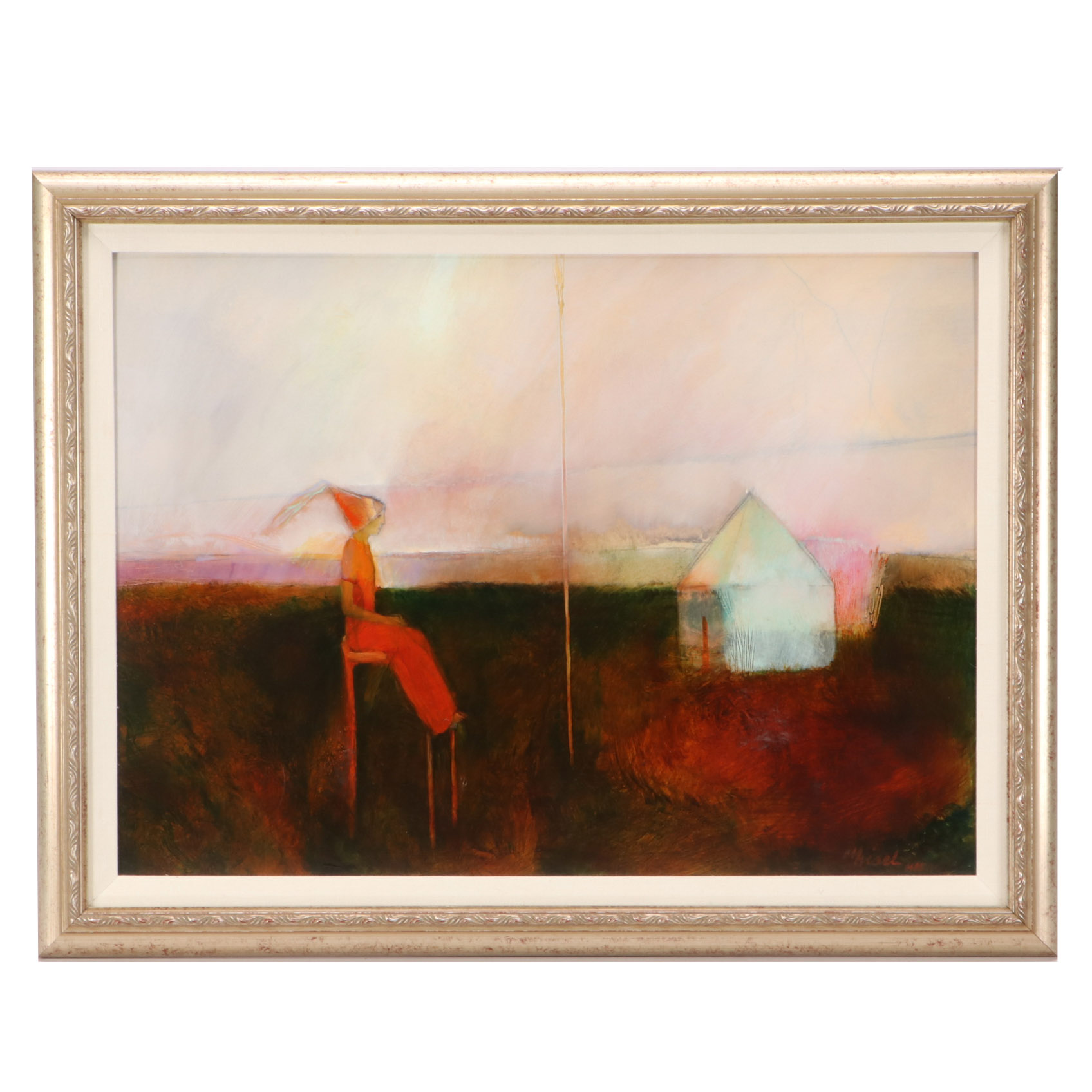 Carolyn Young Hisel Mixed Media Painting on Panel | EBTH