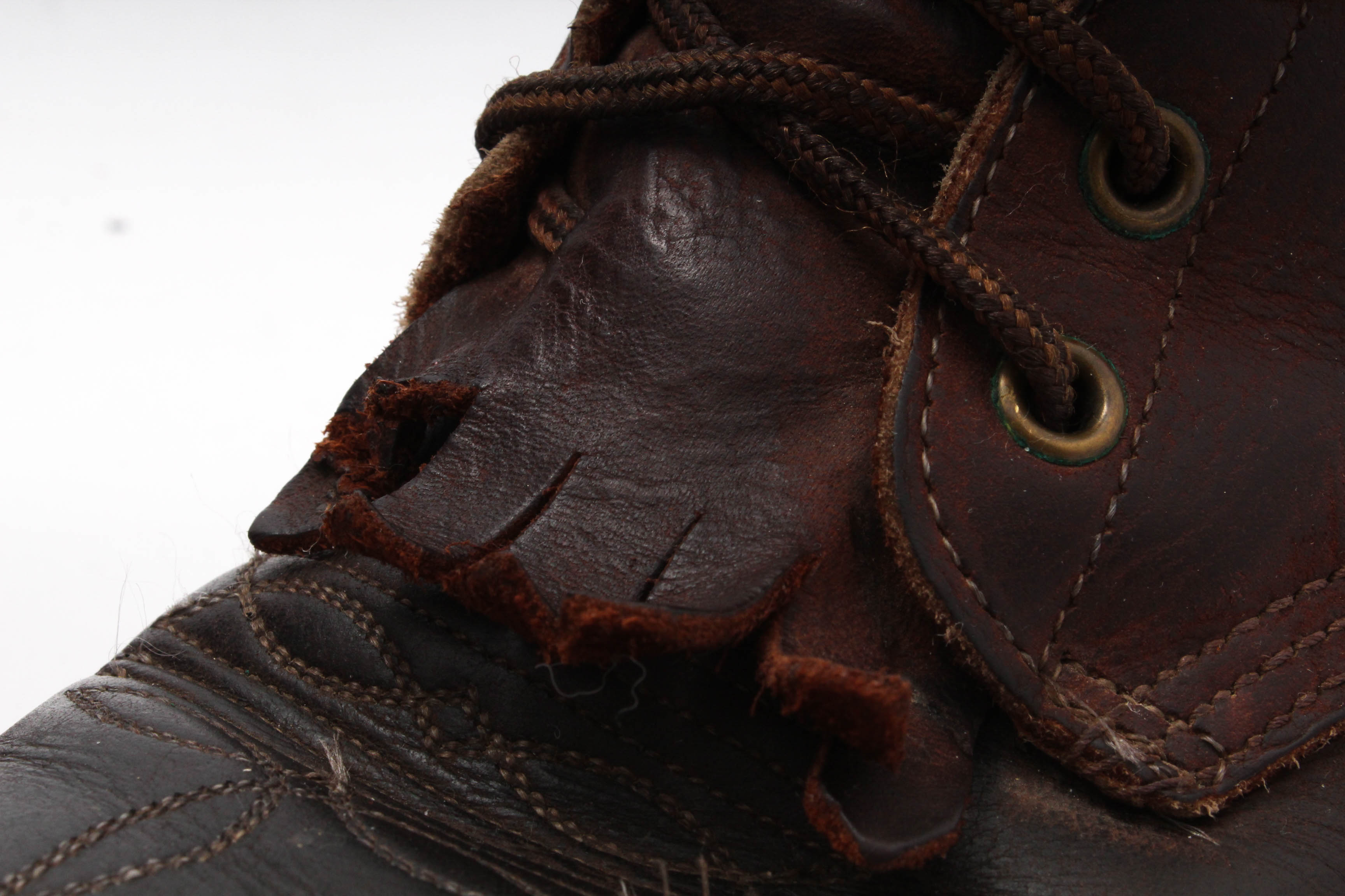 Vintage Distressed Leather Lace-Up Abilene Boots | EBTH