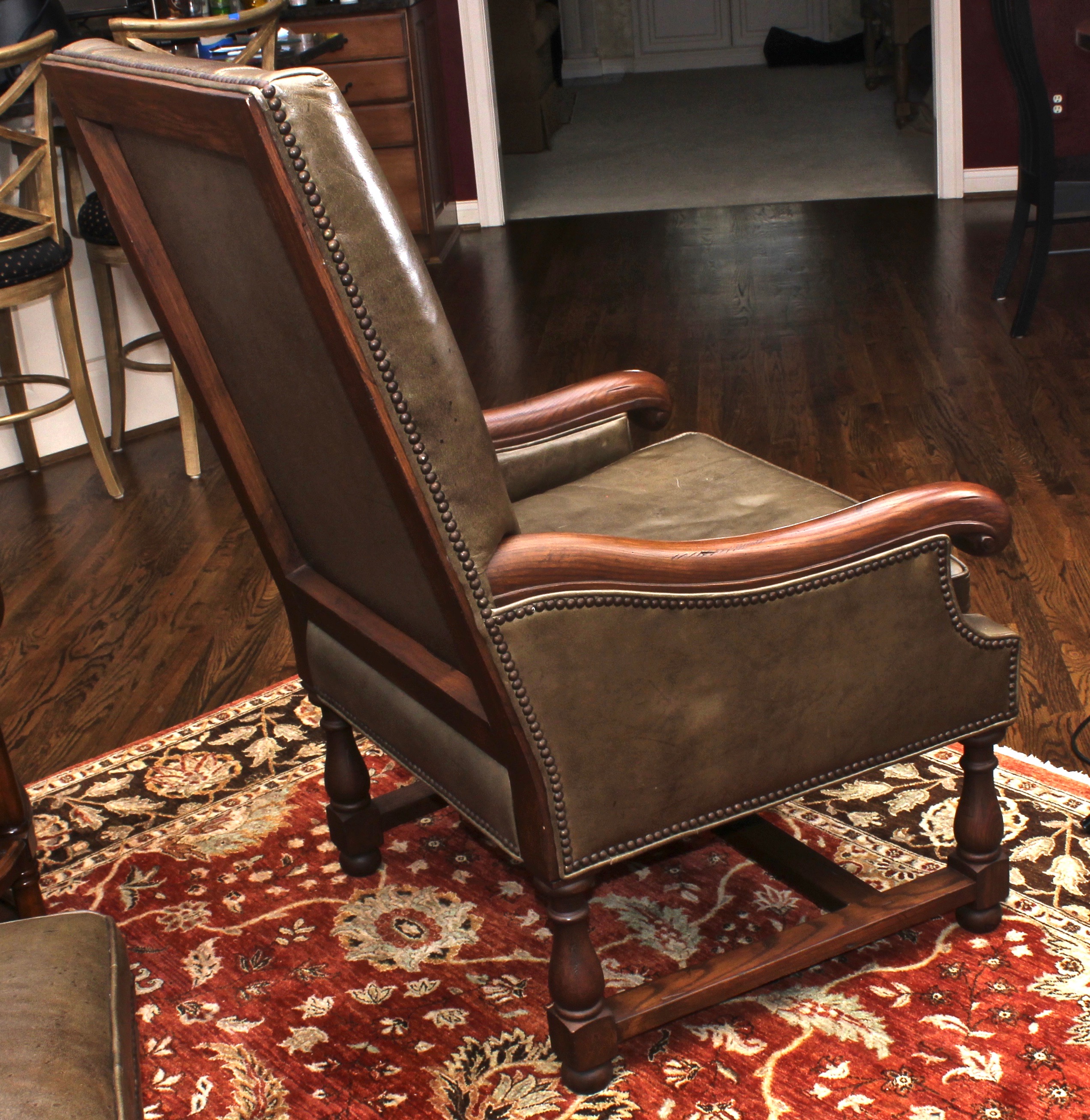 Leather Armchair and Ottoman by Pearson Furniture | EBTH