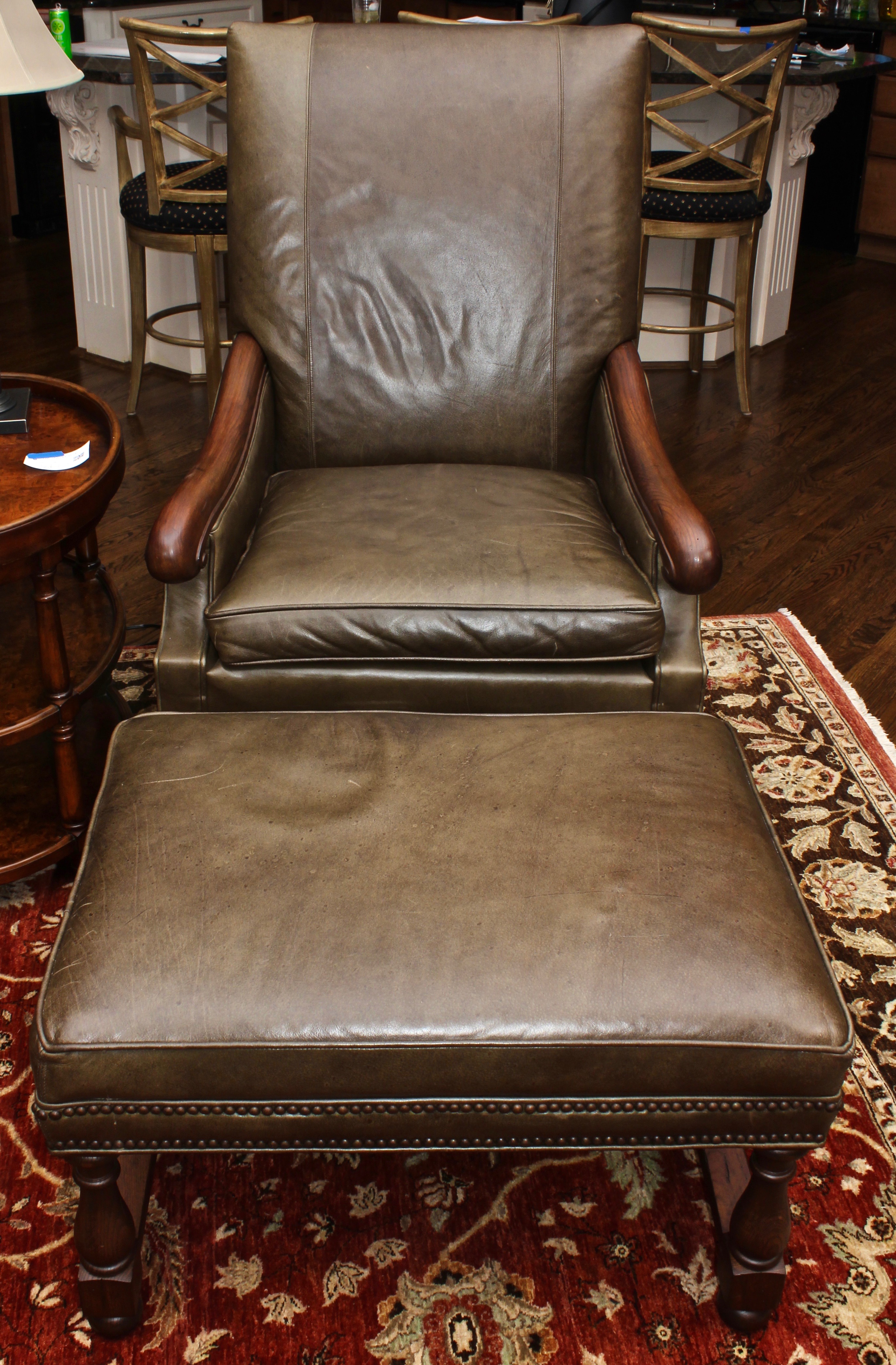 Leather Armchair and Ottoman by Pearson Furniture | EBTH