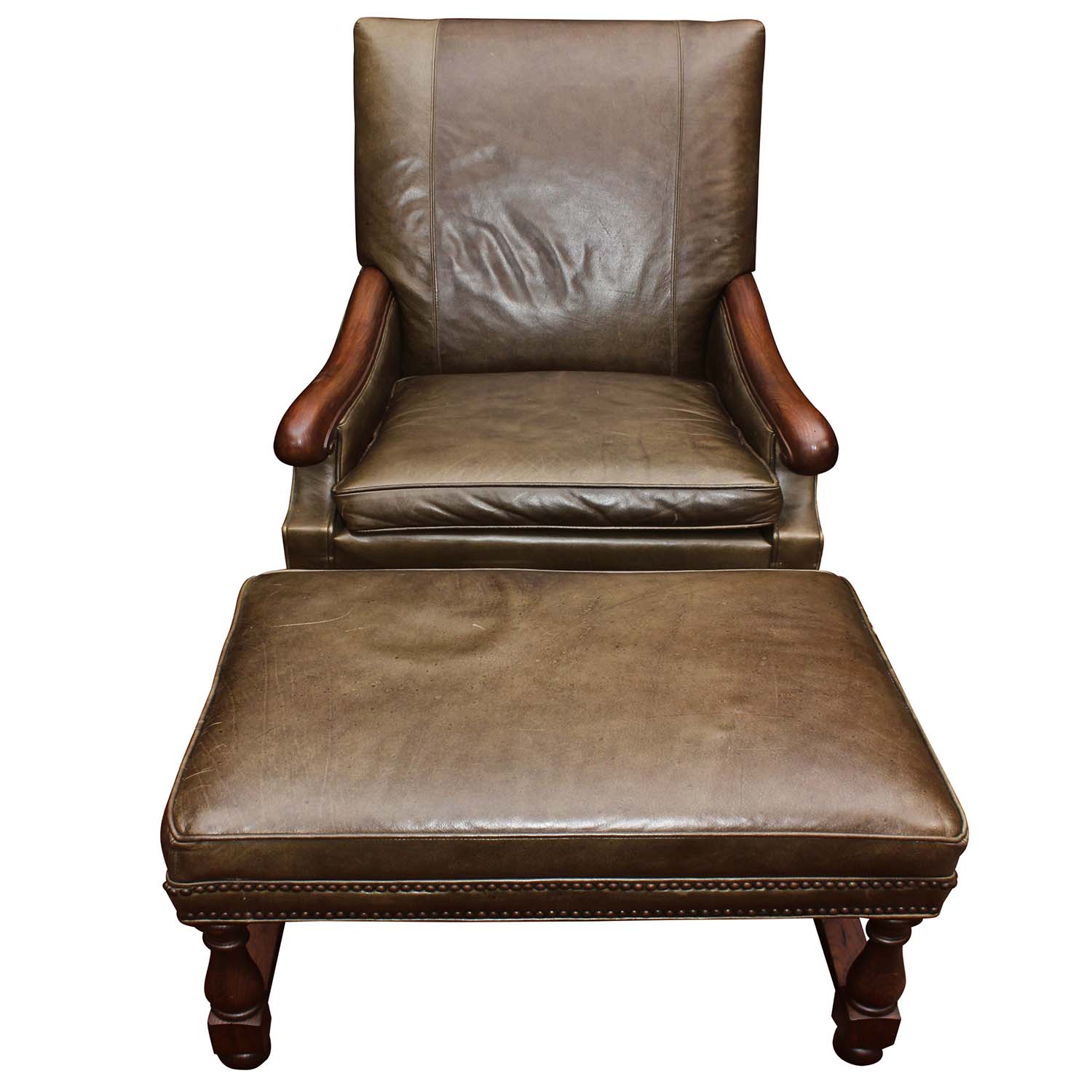 Leather Armchair and Ottoman by Pearson Furniture | EBTH