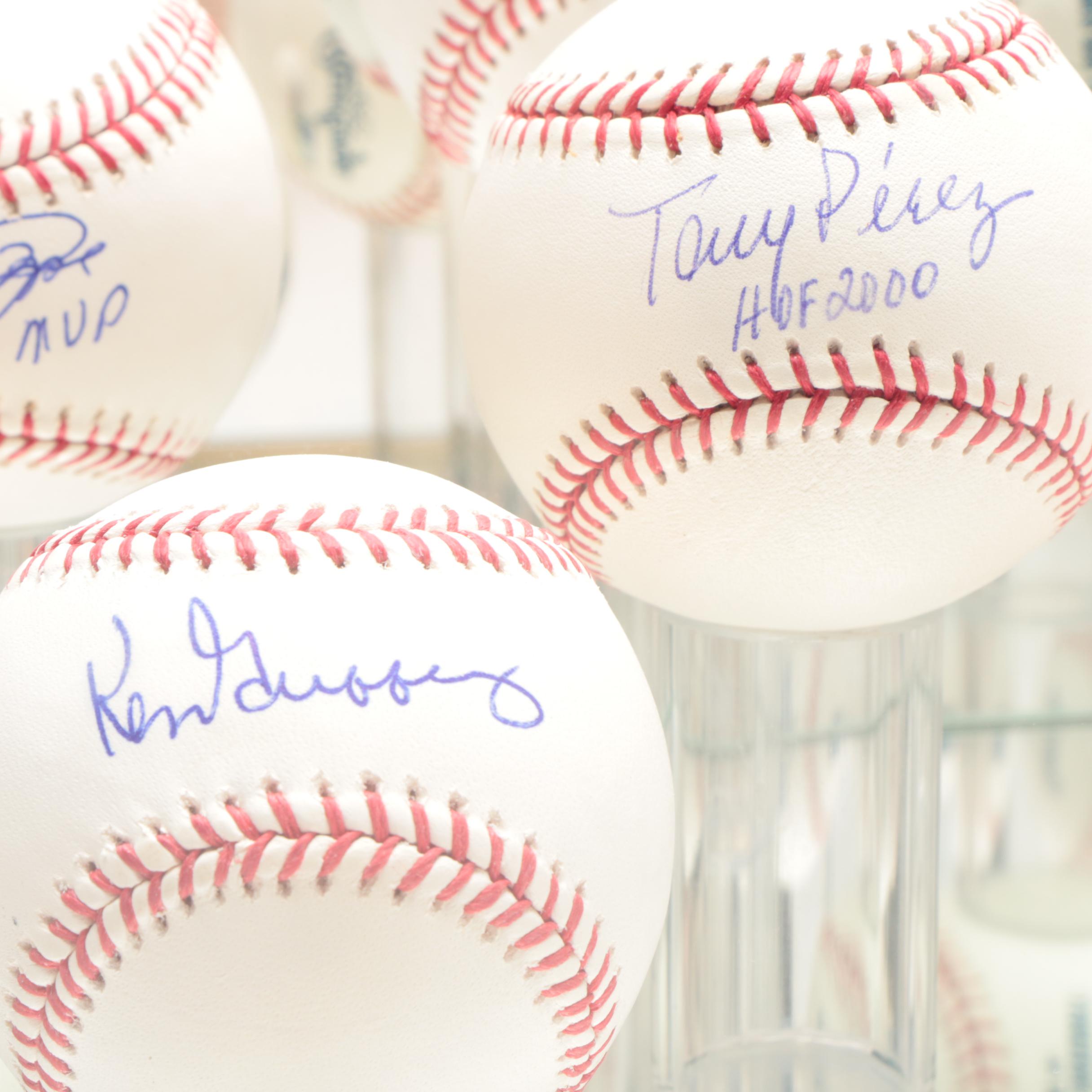 Reds Great "8" Single Singed Baseballs with Case COAs | EBTH