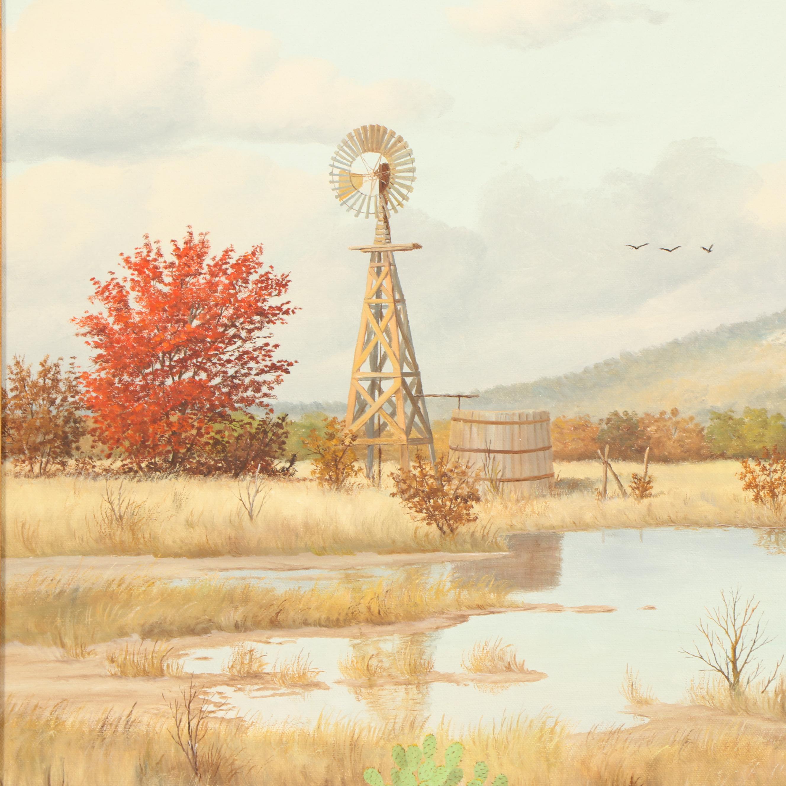 Manuel Garza Oil Painting of Texas Landscape | EBTH