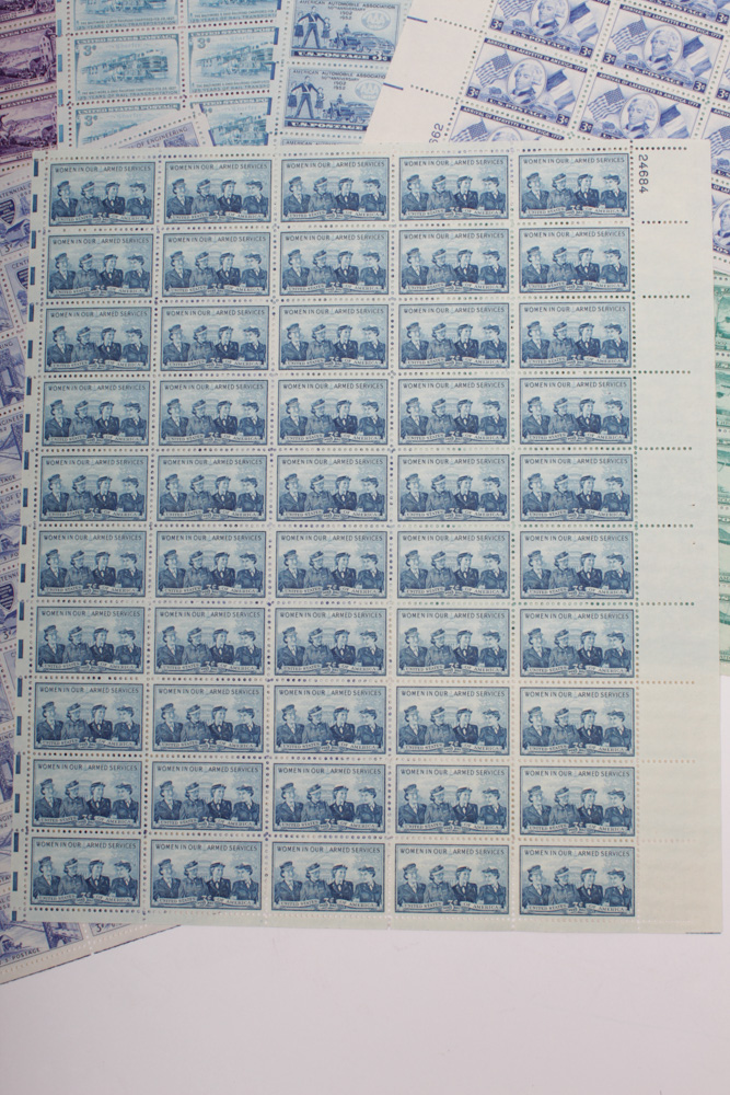 United States 1950s Commemorative Stamp Full Sheets | EBTH